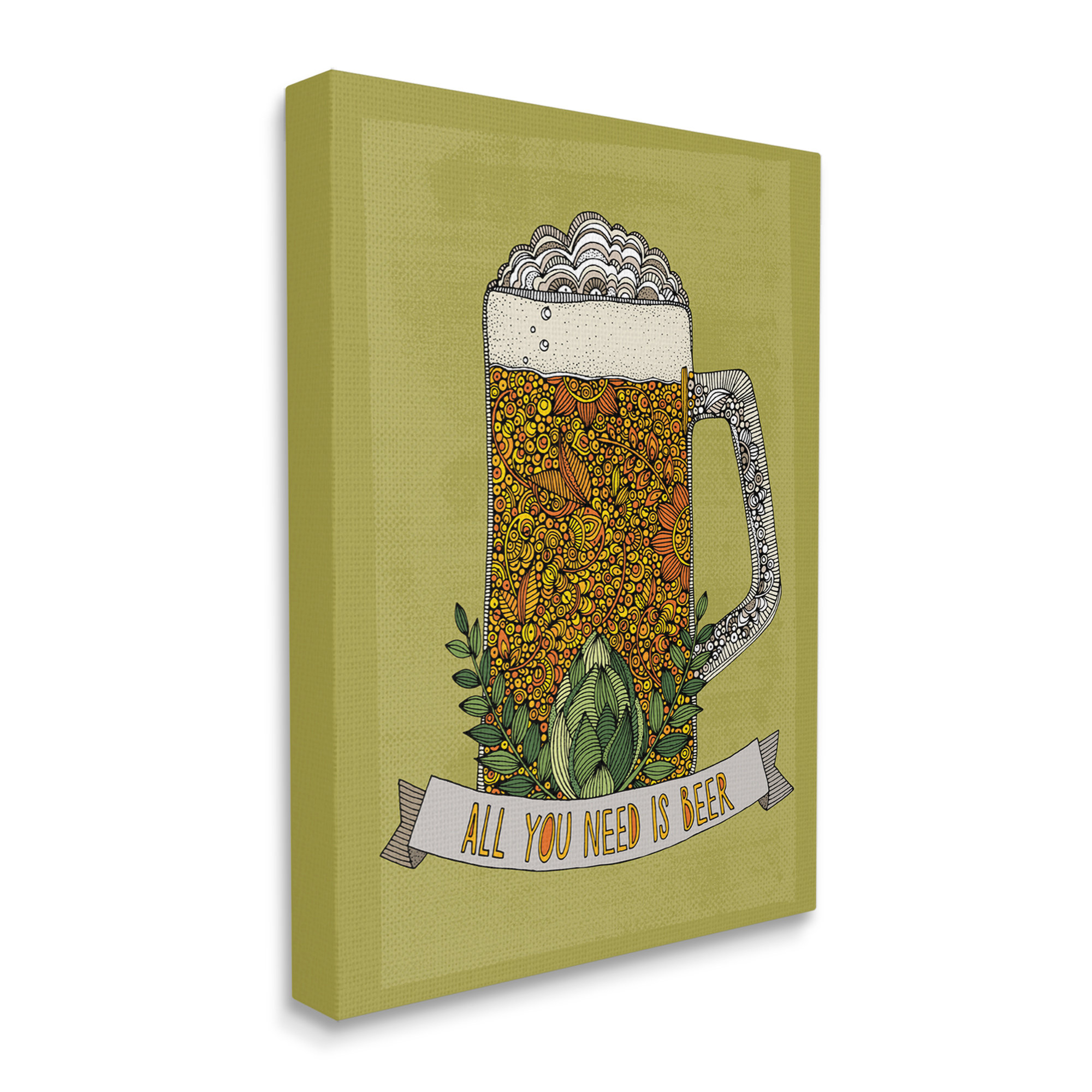 Stupell Industries All You Need Is Beer Floral Pattern Stein Mug by ...