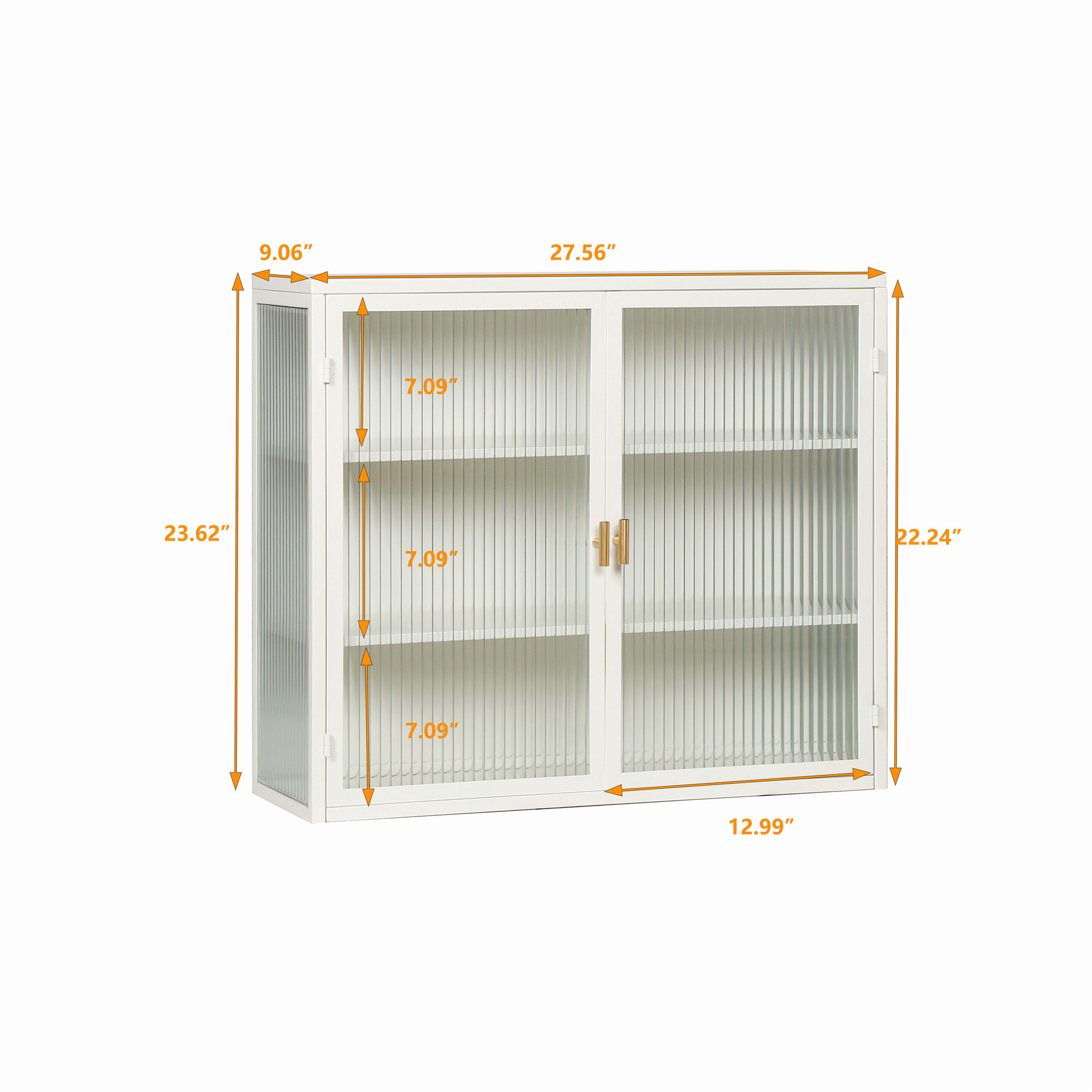 Ebern Designs Modern Three-tier Storage Metal Frame Wall Cabinet with ...
