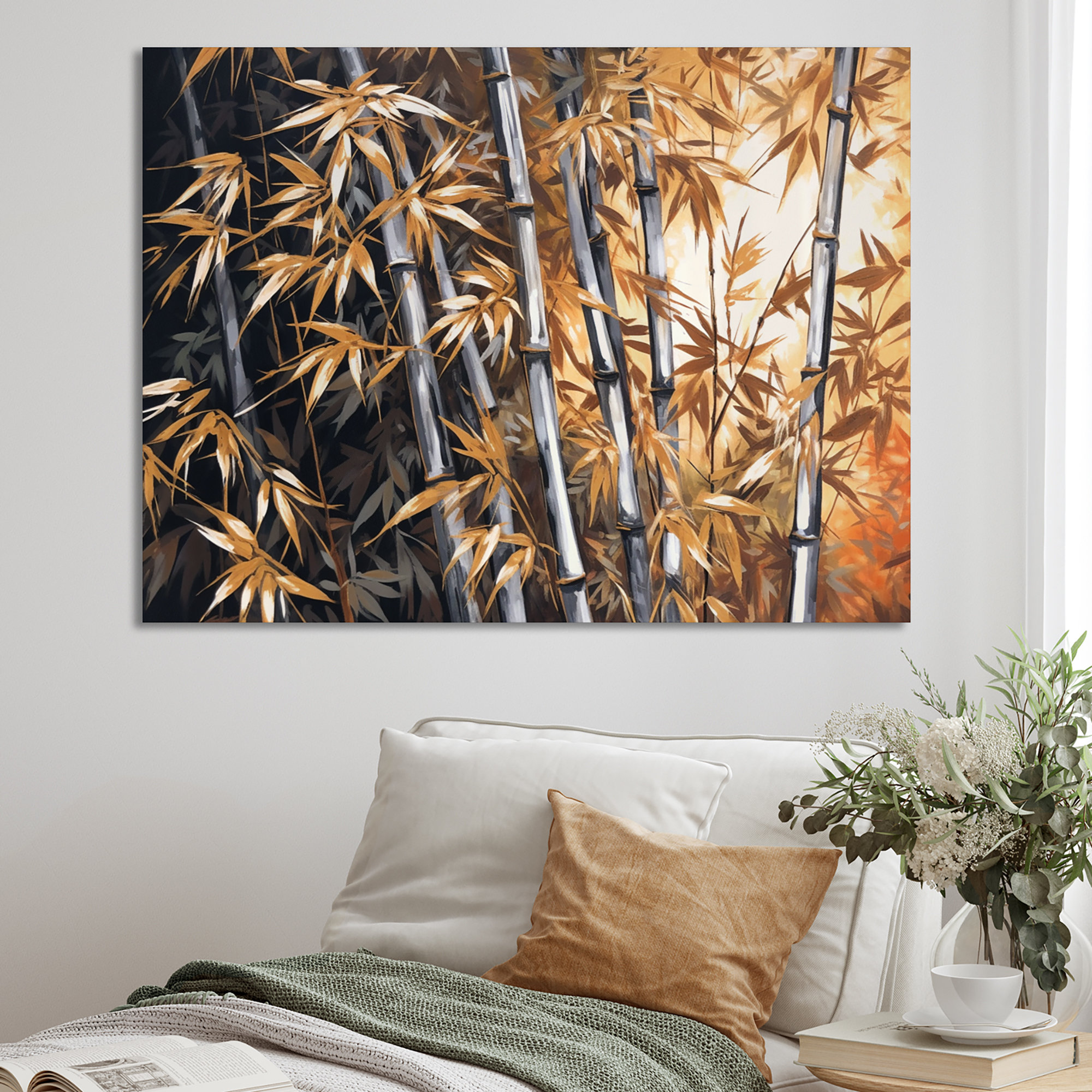 Bay Isle Home™ Jaesun Yellow Floral Bamboo Tranquility I On Canvas ...
