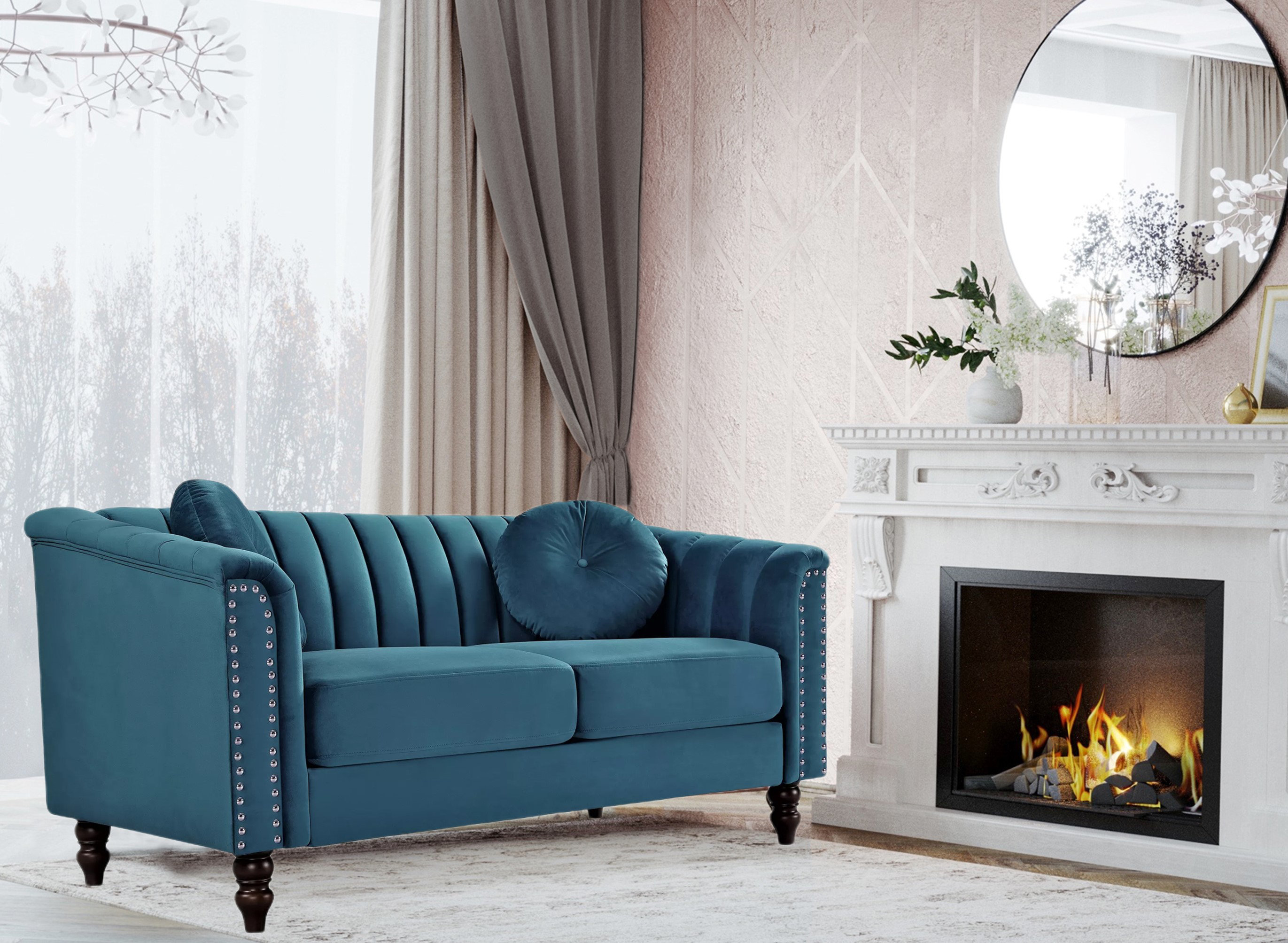 House of Hampton® Drevion 61.4'' Velvet Loveseat & Reviews | Wayfair