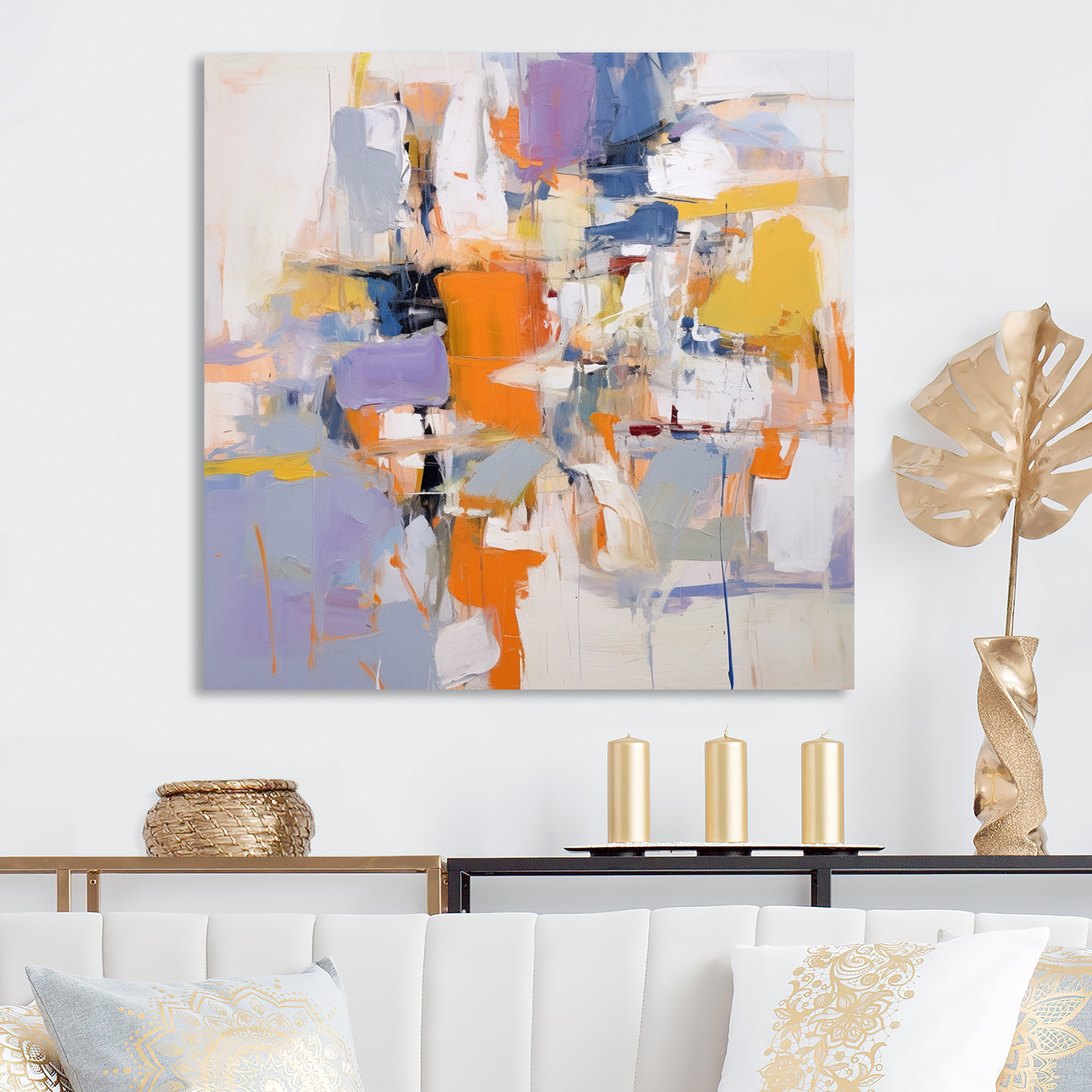 Wrought Studio Poetic Expressionism In Purple And Orange - Abstract ...