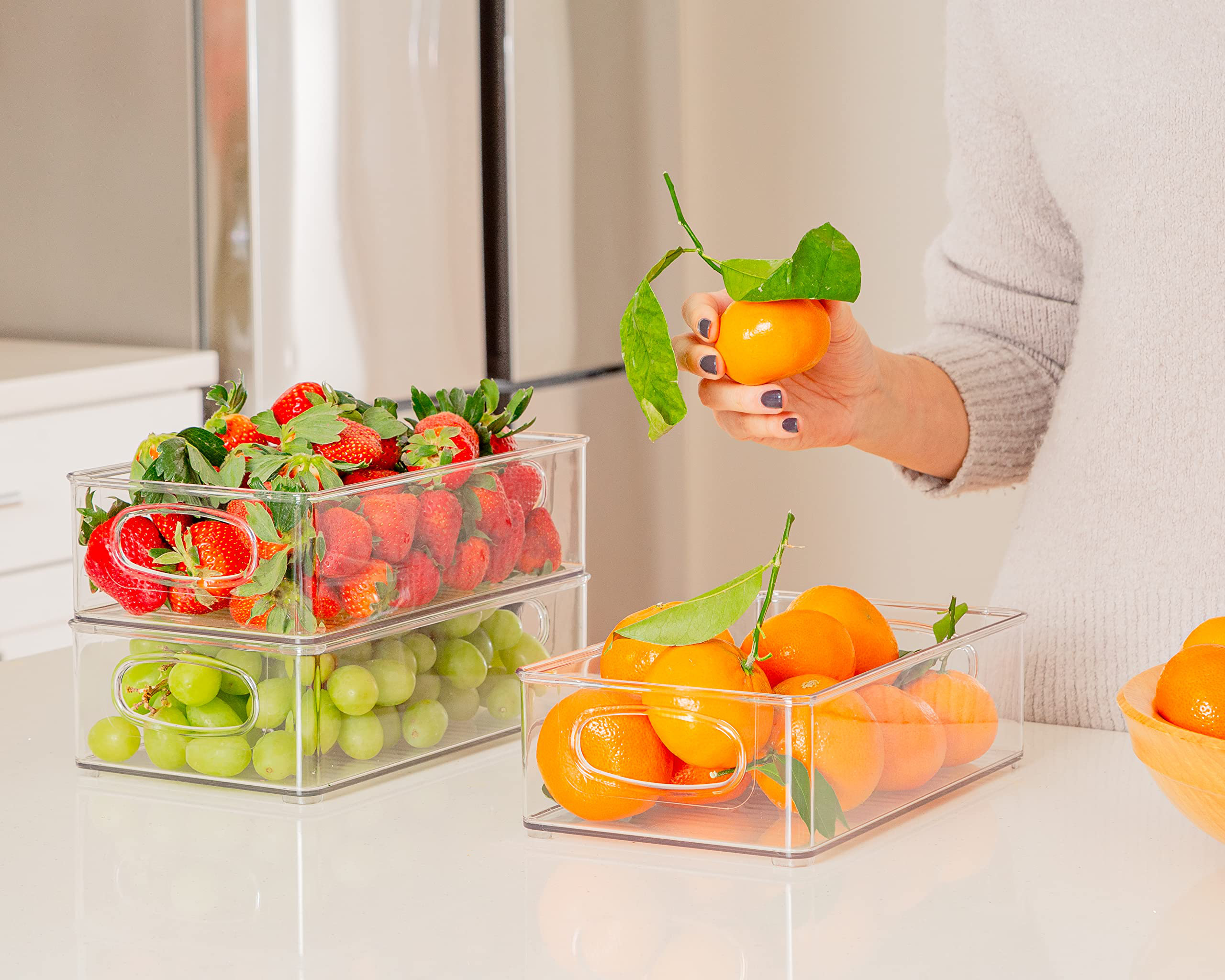 Prep & Savour Plastic Pantry Organization And Storage Bins – Perfect ...