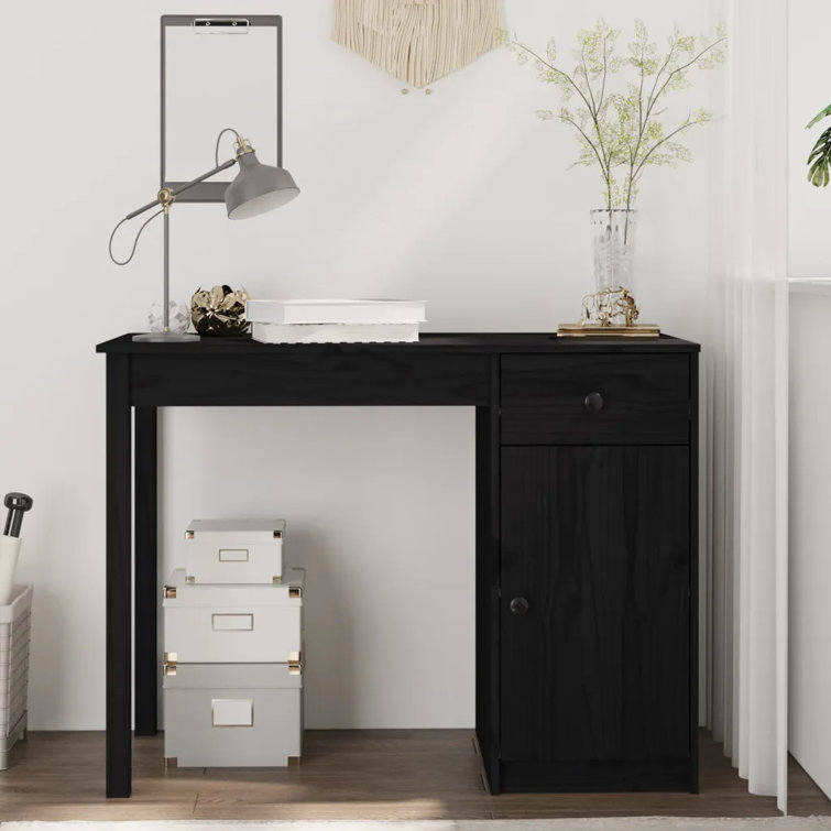 Latitude Run Kitina 100Cm W Rectangular Computer Desk with Cabinet ...