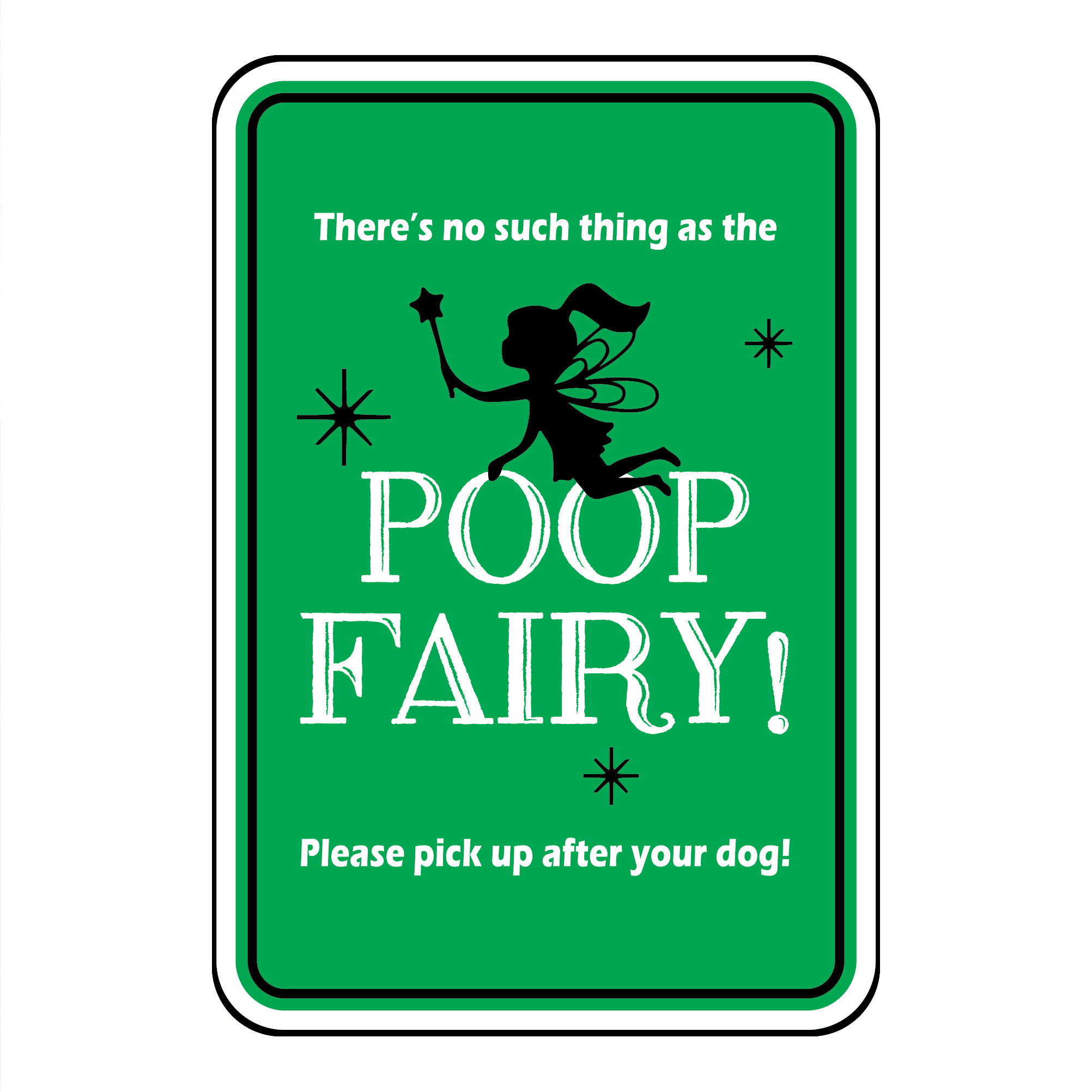 Imagine This Company Poop Fairy Green Mini Garden Sign | Wayfair
