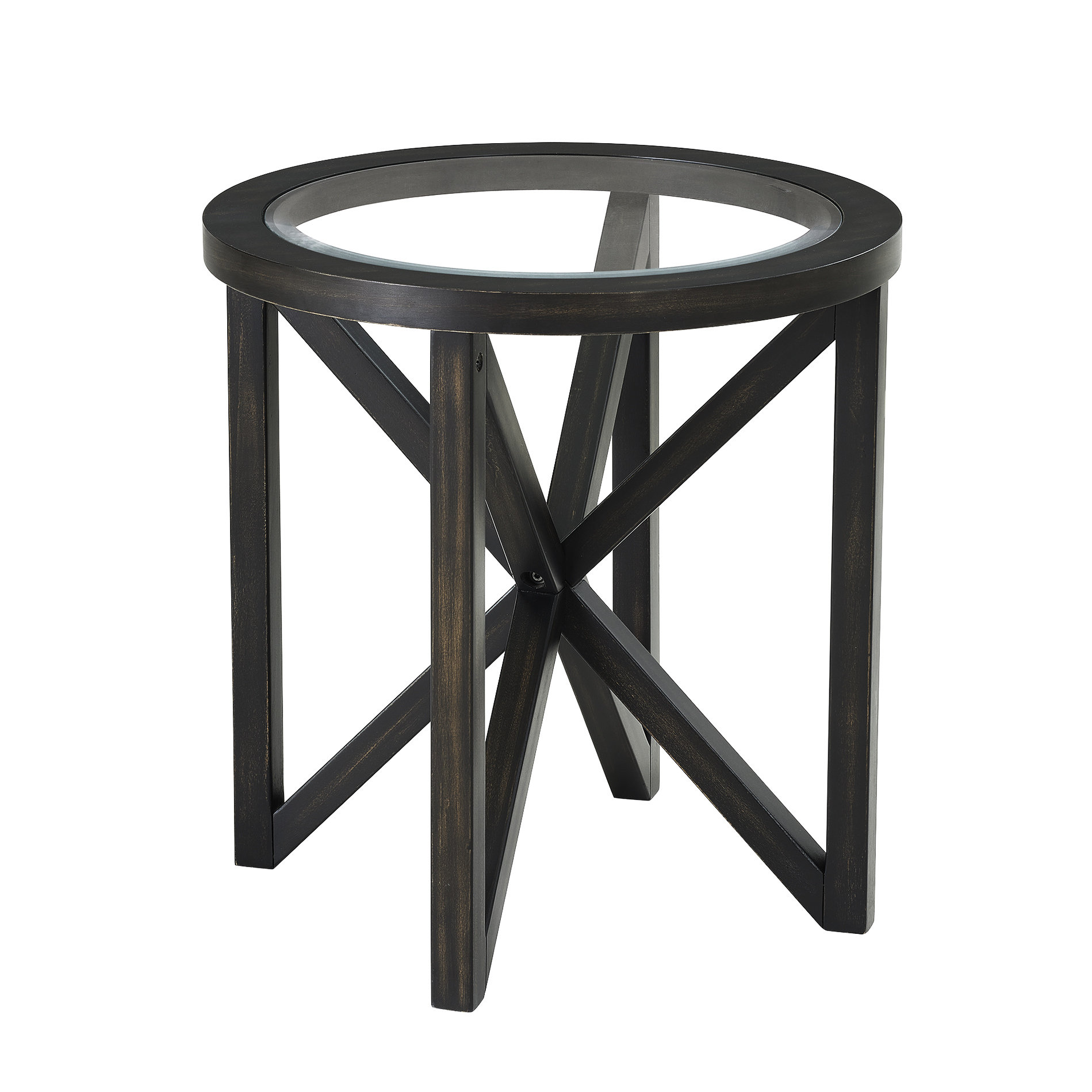 Latitude Run® Mid - Century Style Simple Round Glass Coffee Table With ...