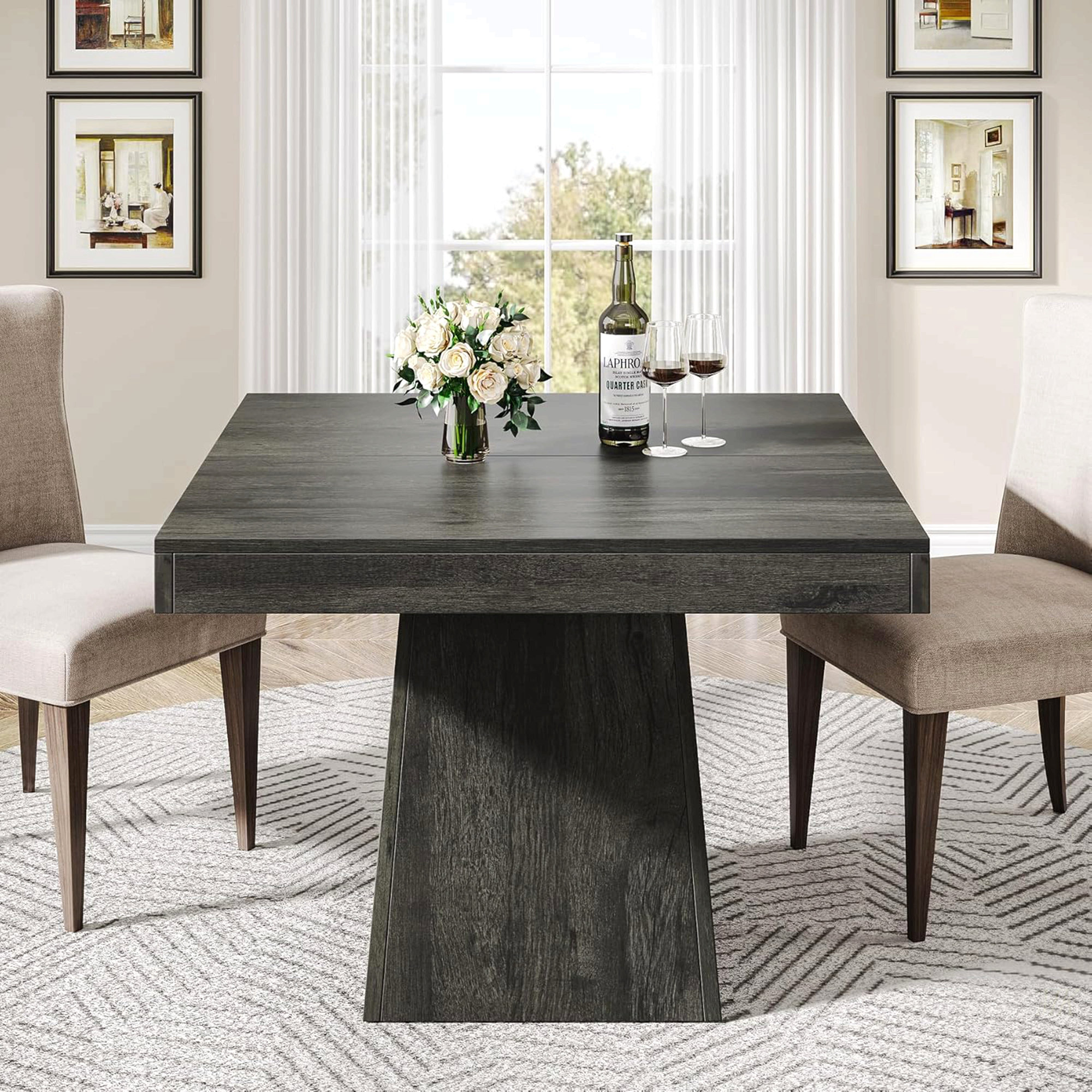 August Grove 31.5" Square Dining Table For 4, Small Farmhouse Kitchen ...