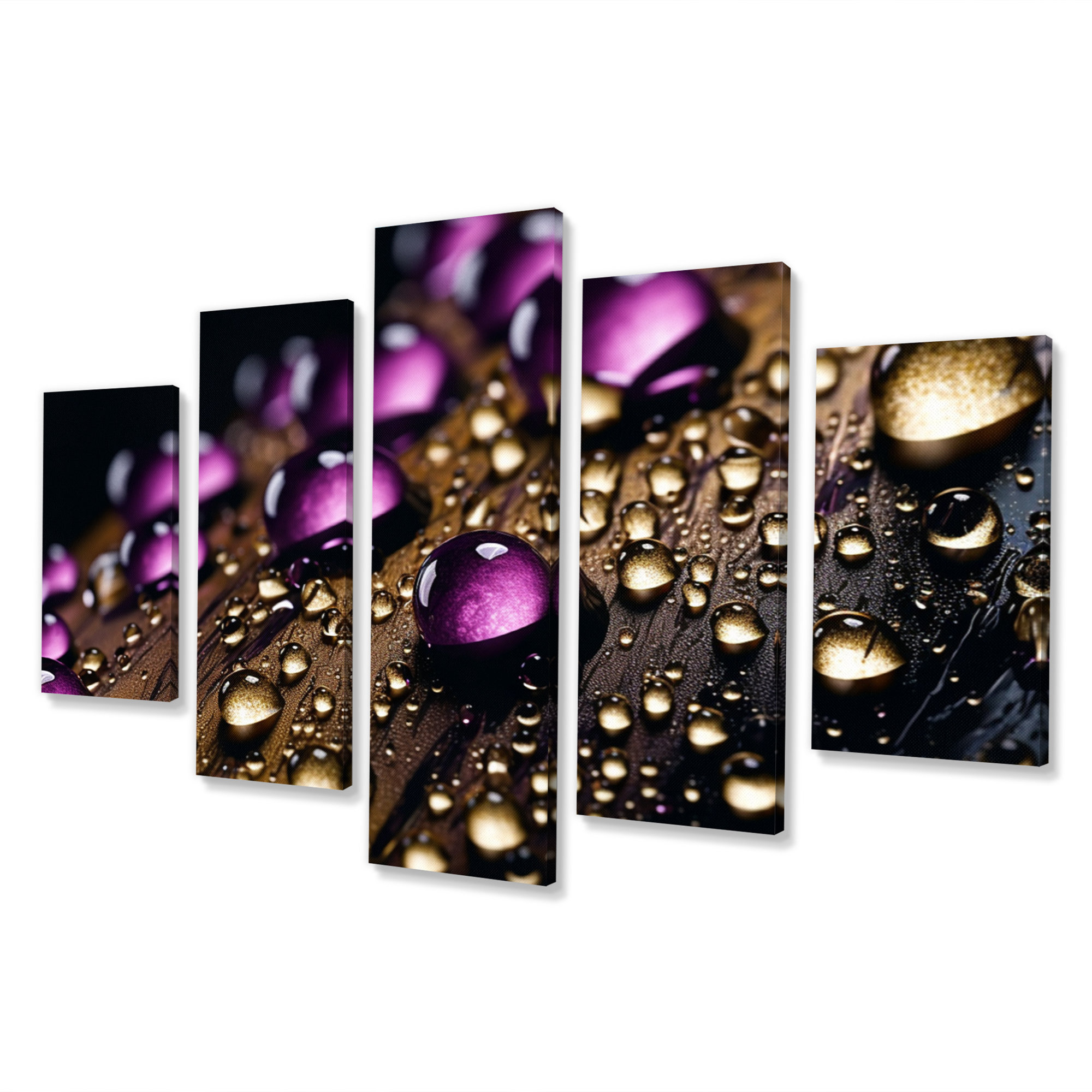 Ebern Designs Purple Rose With Raindrops II - Raindrops Wall Art Living ...
