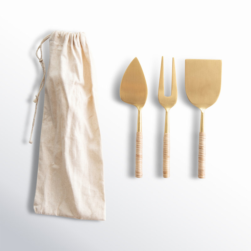 Birch Lane™ Belulah Stainless Steel 3 Piece Cheese Serving Set | Wayfair