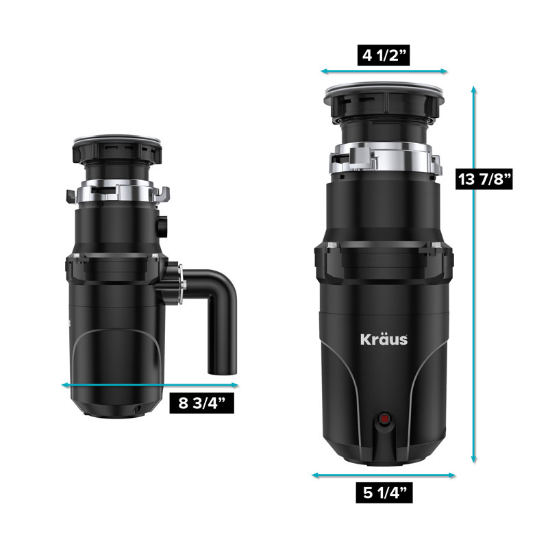 Kraus 1/3 HP WasteGuard High-Speed Ultra-Quiet Motor Garbage Disposal ...