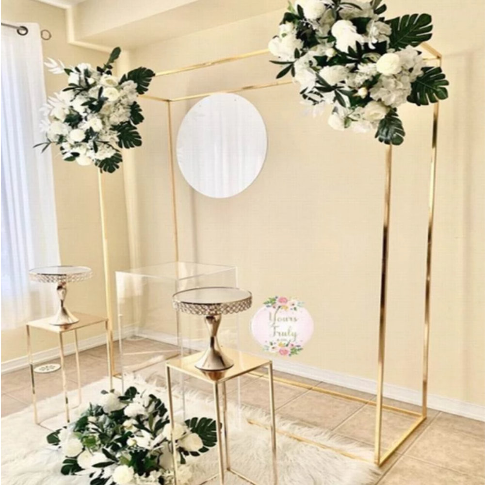 Everly Quinn 7FT Rectangular Backdrop Stand Arch For Wedding Flower ...