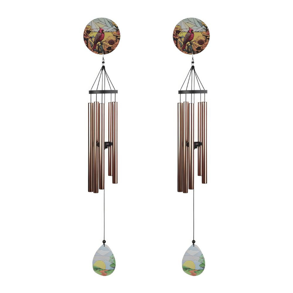 Red Barrel Studio® 2-PC Gift Set ICE ARMOR 37" Long Cardinal Glass Wind ...