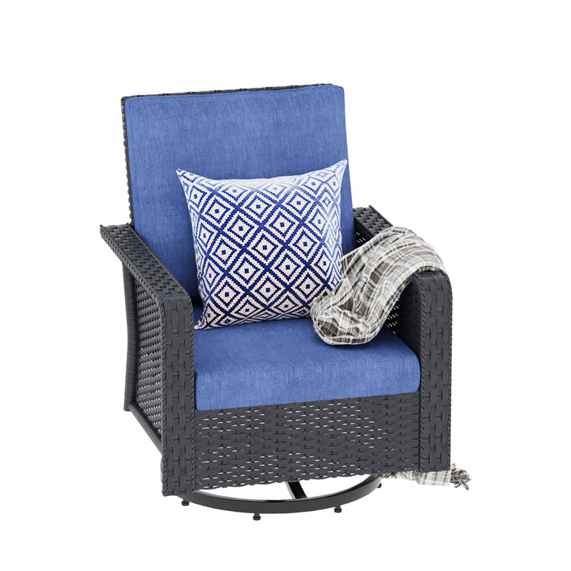 Winston Porter Lanti Swivel Wicker Outdoor Lounge Chair | Wayfair
