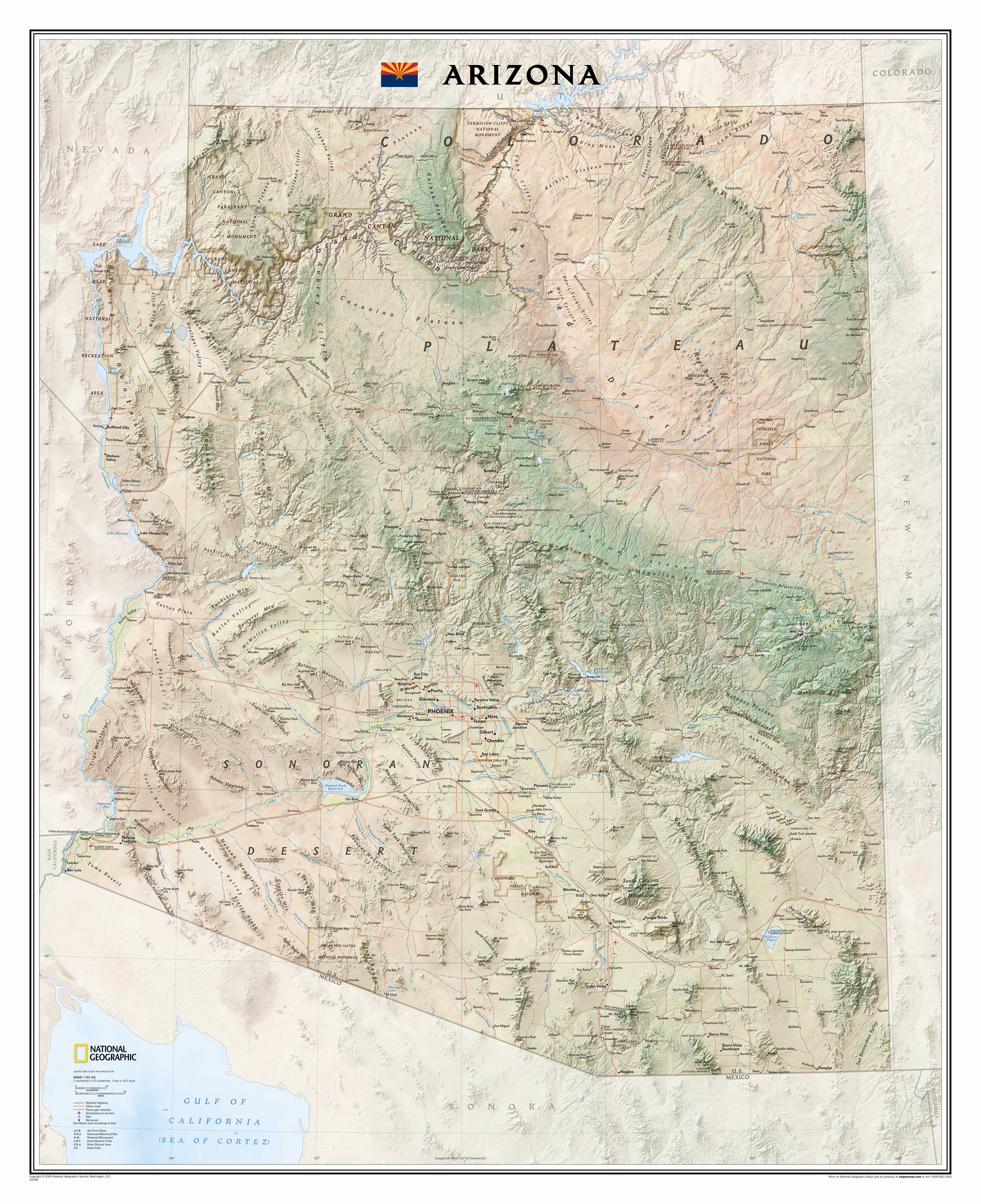 National Geographic Maps Arizona State Wall Map & Reviews | Wayfair