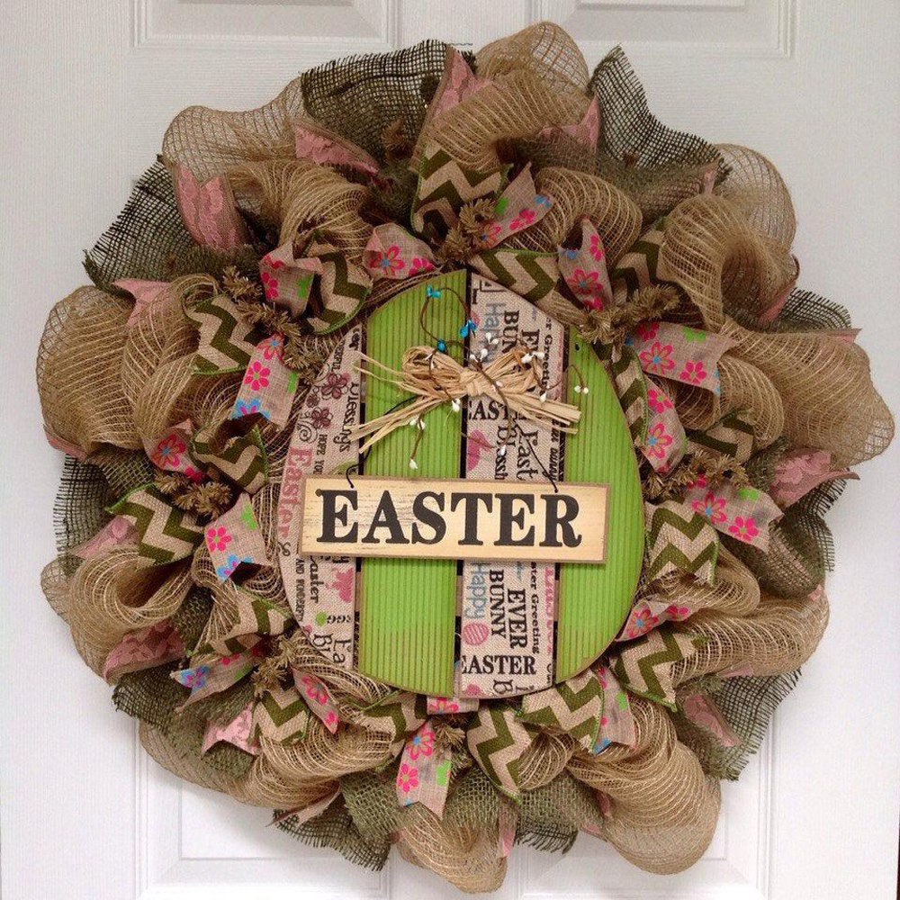 The Holiday Aisle® Easter Egg Wreath Burlap | Wayfair