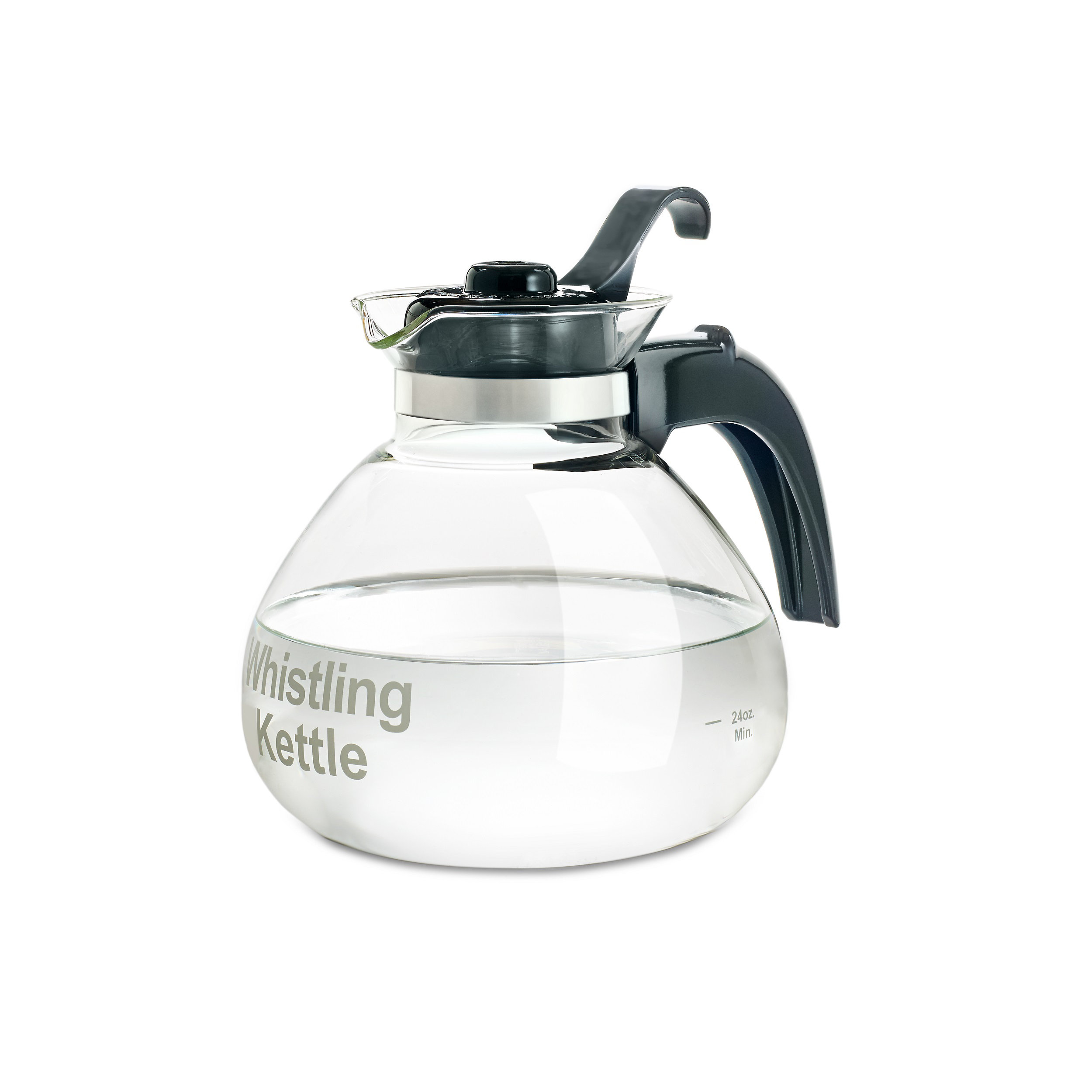 Medelco, Inc. Glass Stove Top Tea Kettle, 48oz Capacity, Borosilicate ...