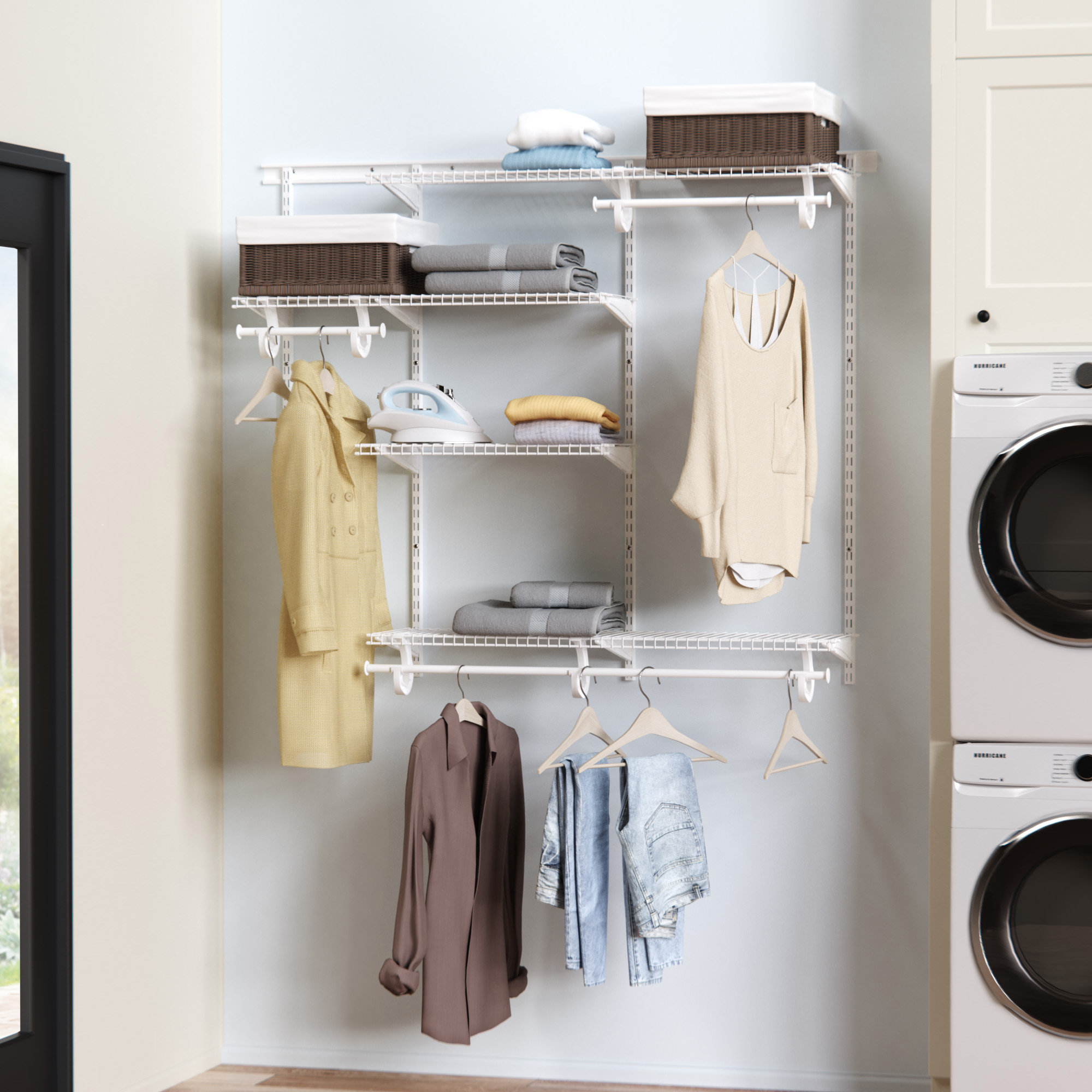 Closetmaid Adjustable ShelfTrack Wardrobe or Utility System and Clothes ...