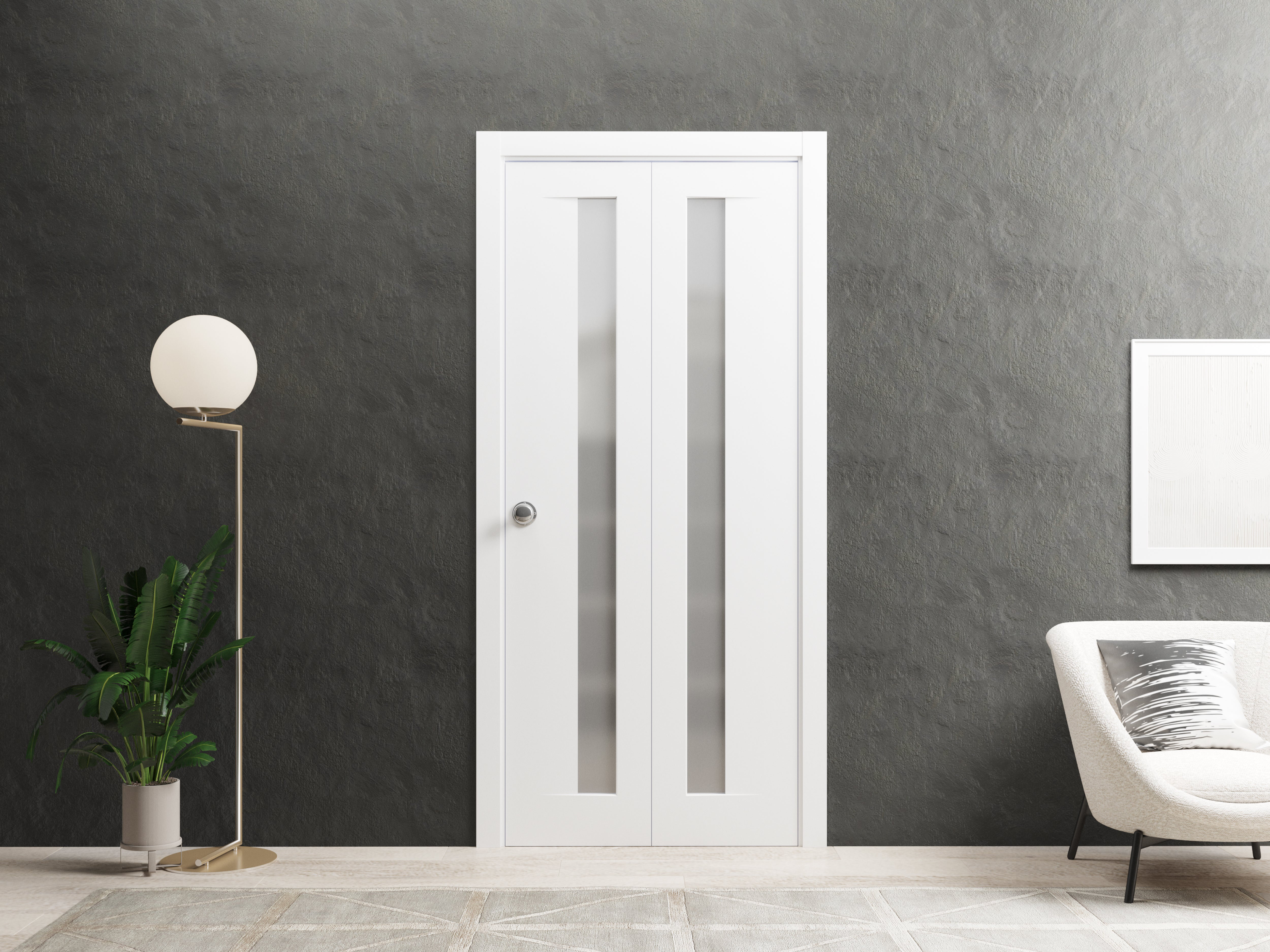 SARTODOORS Planum Frosted Glass Panelled Wood Bi-Fold Doors - Wayfair ...