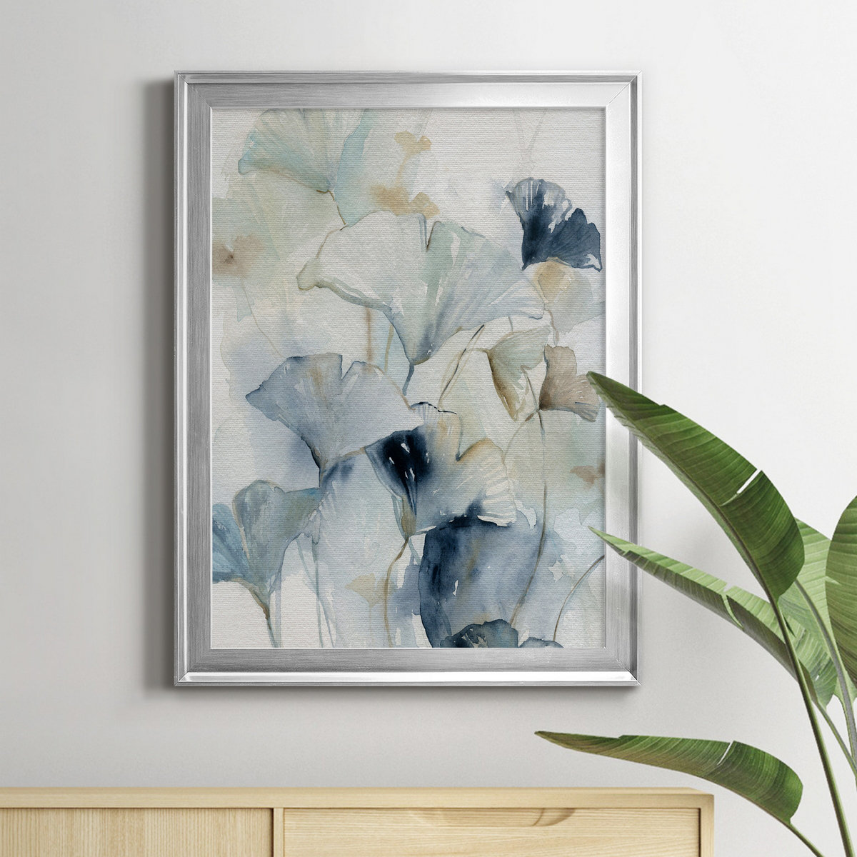 Lark Manor™ Indigo Ginkgo I - Picture Frame Painting on Canvas ...