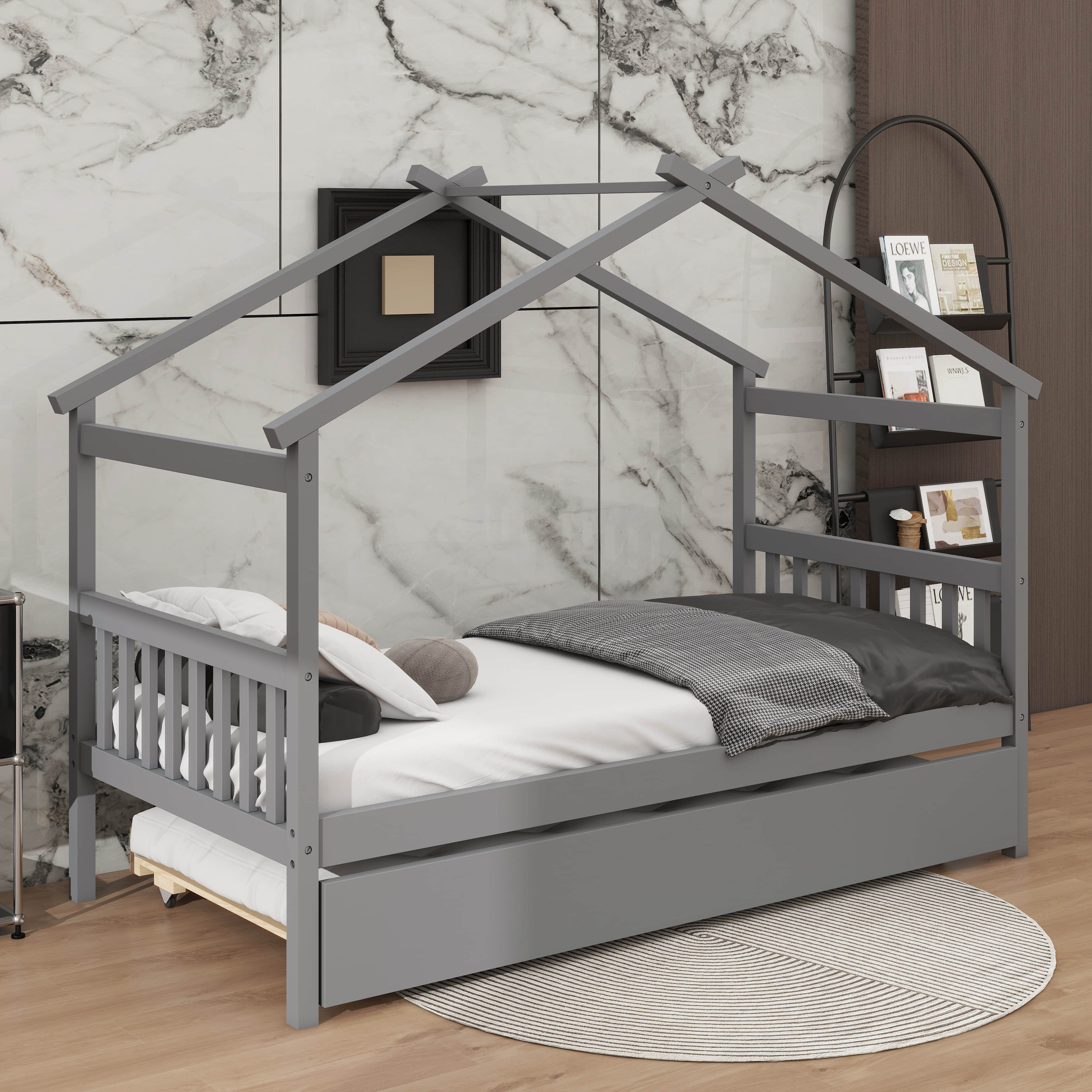 Ophelia & Co. Twin-Size Wooden Cabin-Style Bed | Wayfair