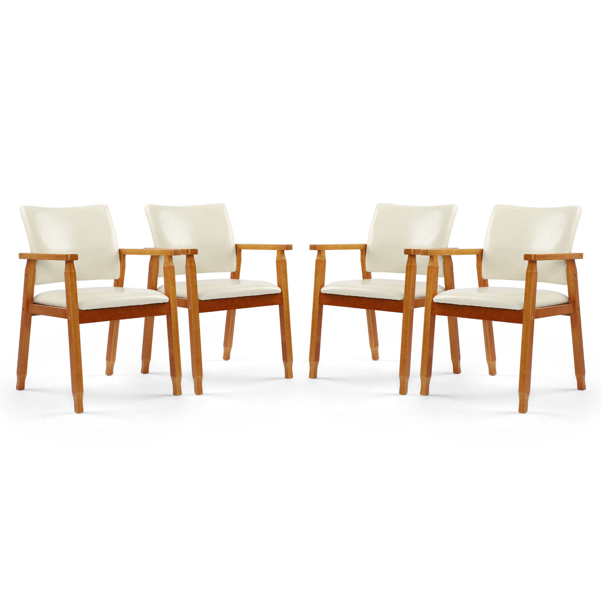 Corrigan Studio® Modern Pu Leather Upholstered Wood Arm Chair With ...