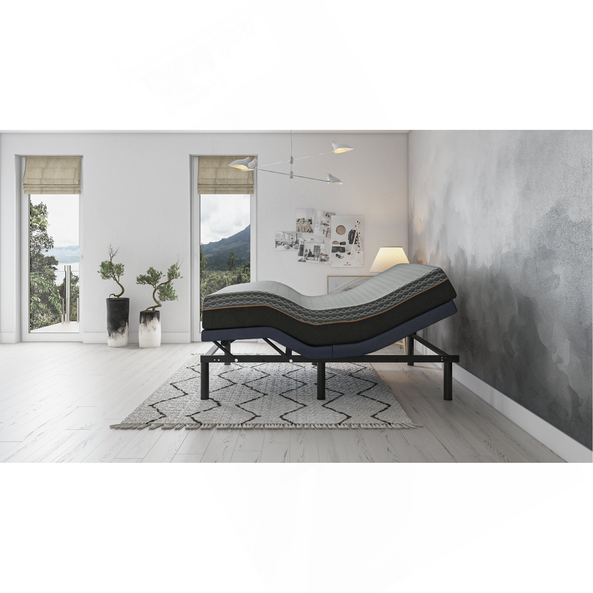 Alwyn Home Adjustable Bed Base With Three Vibration Modes And Head And ...