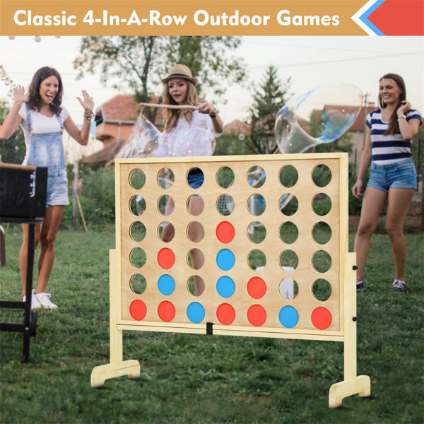 RayChee 2 Player Premium Giant 4 in a Row Connect Games, Wooden Connect ...