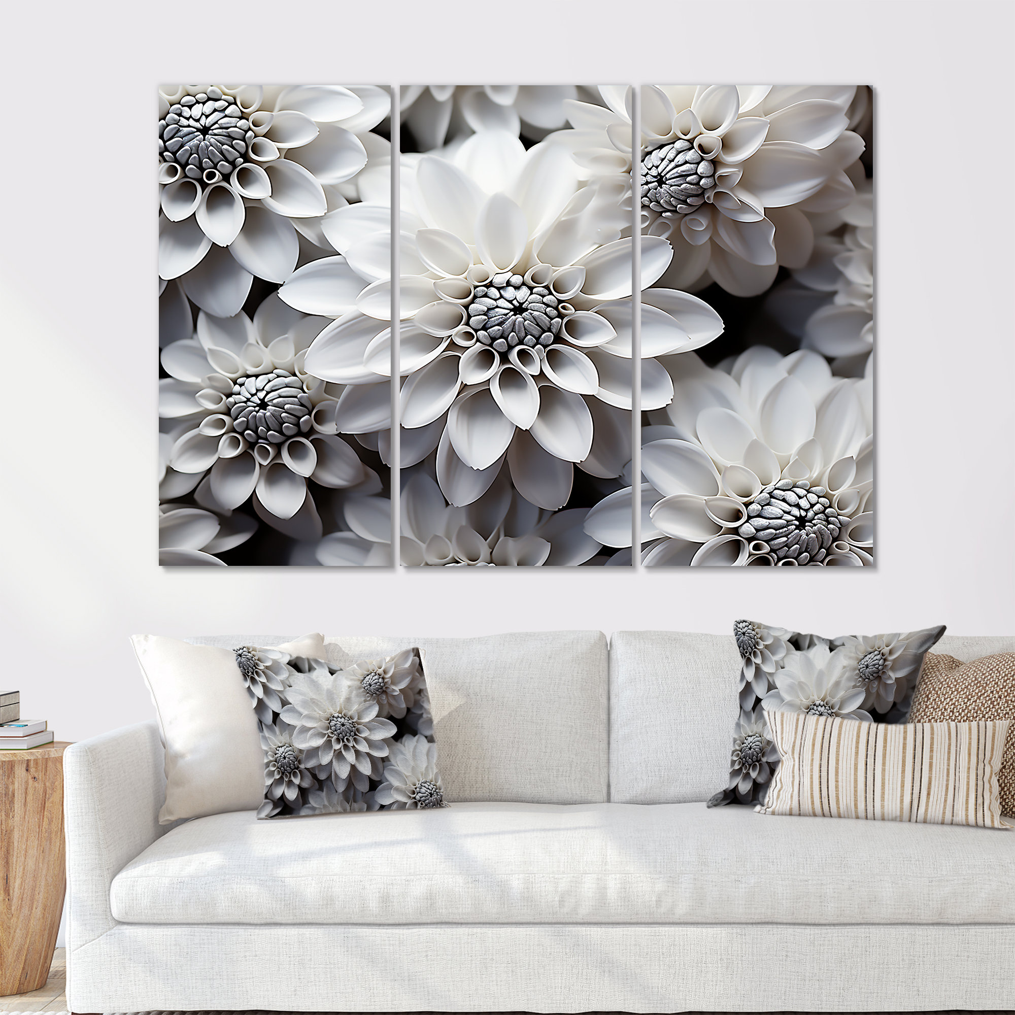 Latitude Run® Essential Black And White Mums Beauty - Mums Wall Art ...