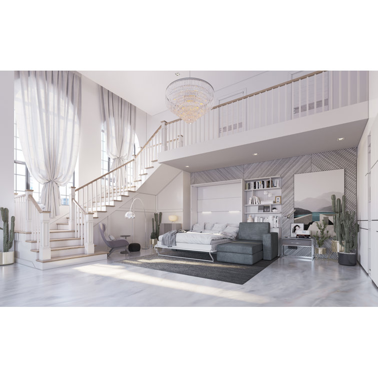 Ivy Bronx Ayvri European Kingsize (160 x 200cm) Upholstered Murphy Bed ...