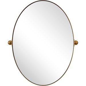 Latitude Run® Modern Stainless Steel Frame Oval Pivot Mirrors ...