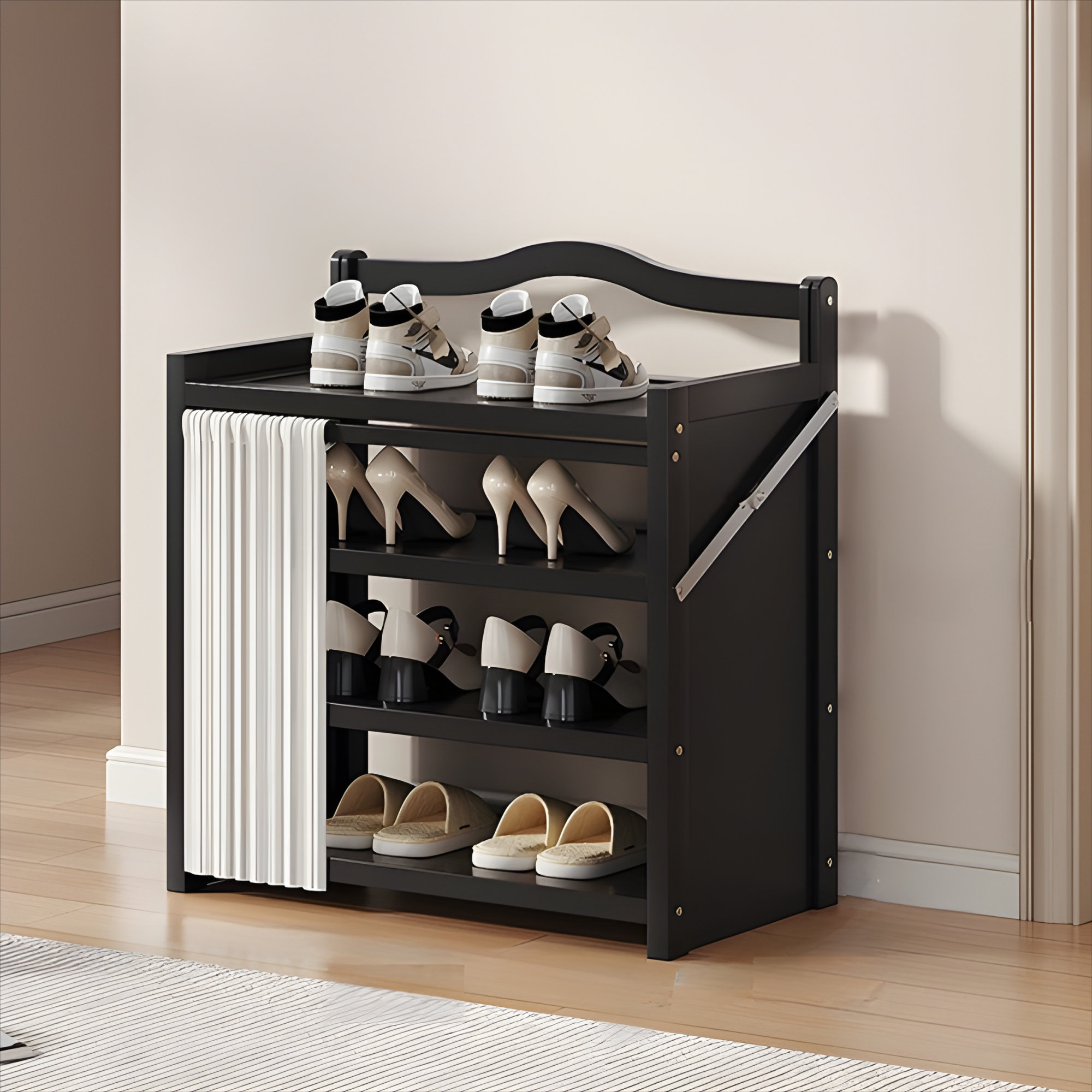 Red Barrel Studio® Foldable Shoe Rack For Home - Multi-Layer Bamboo ...