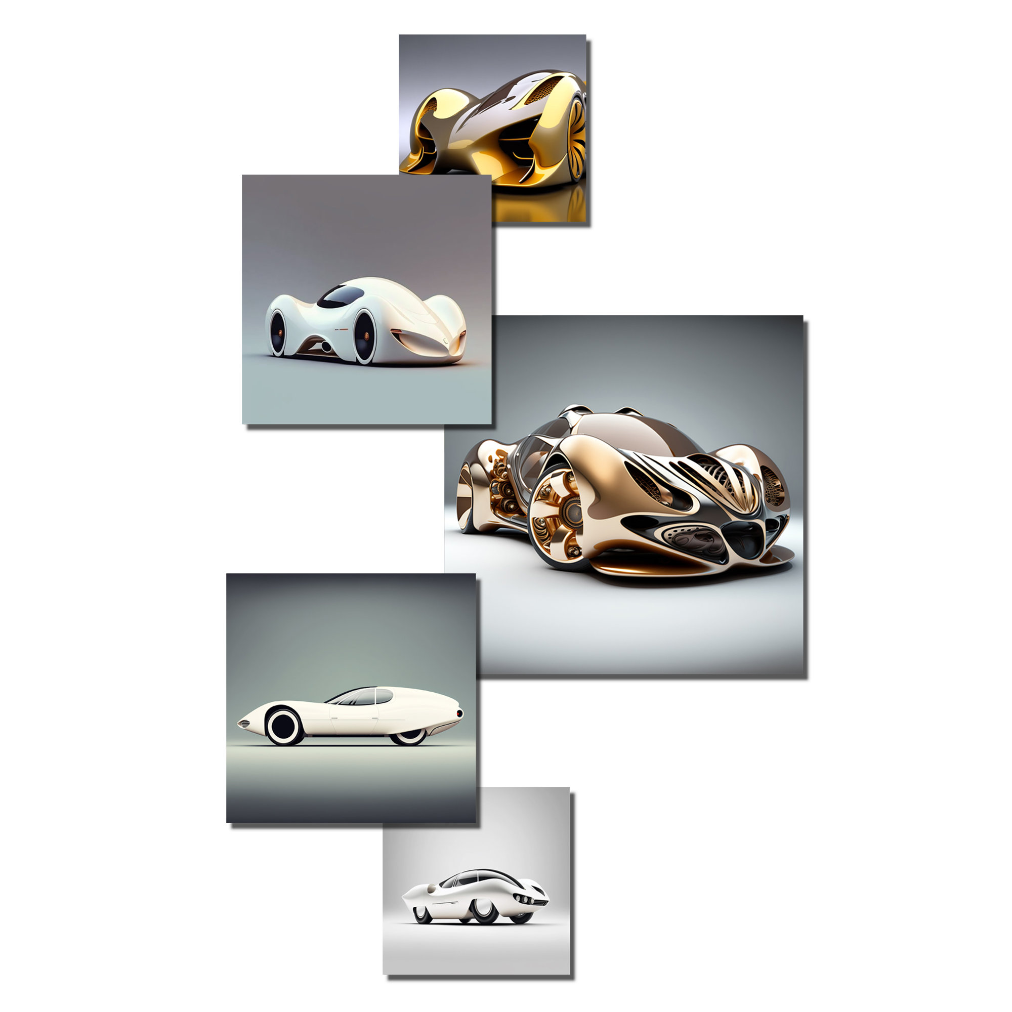 Orren Ellis Futuristic Golden Luxury Car I - Exotic Car Metal Wall ...