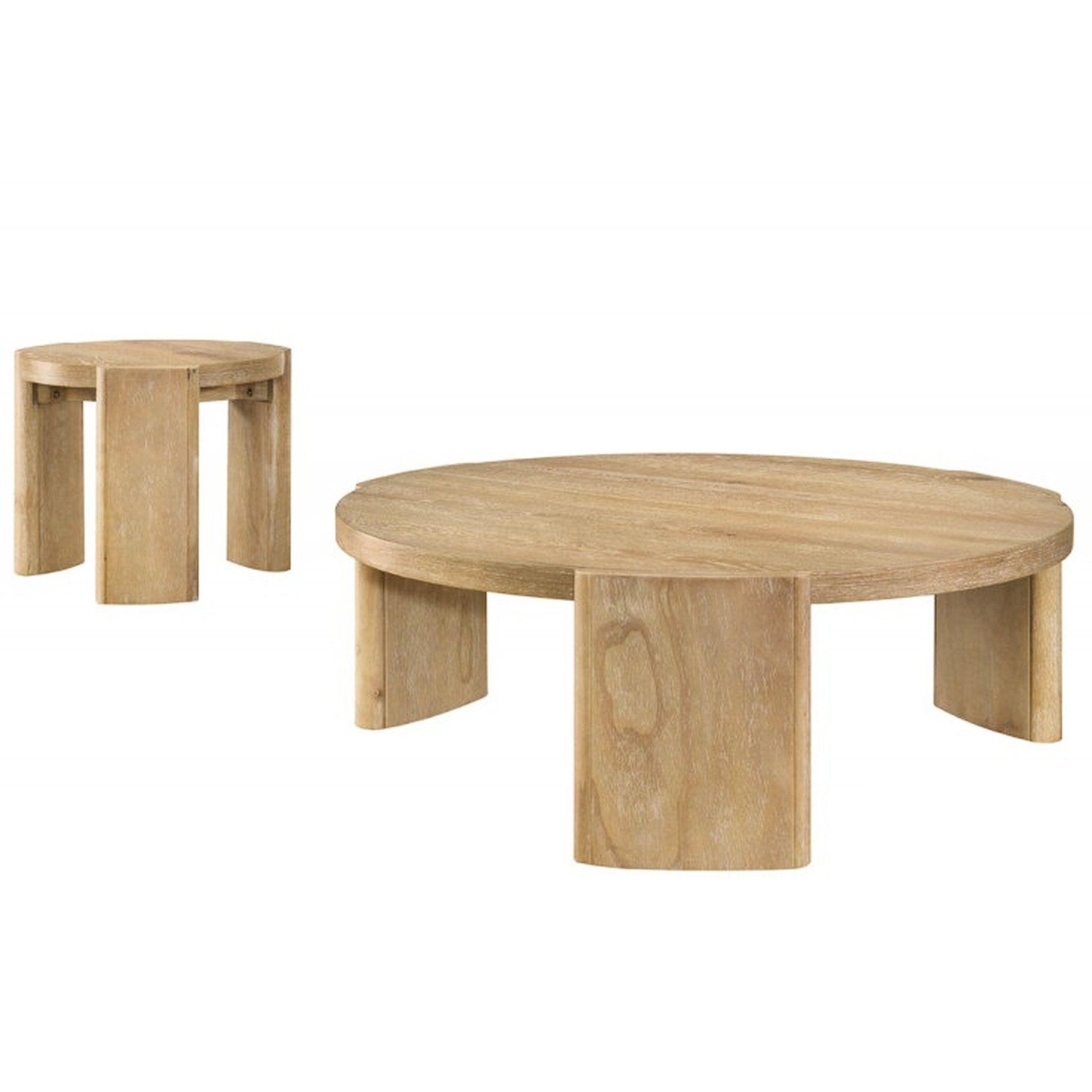 Latitude Run® 40 Inch, Round Coffee Table, Driftwood Finish, Modern ...