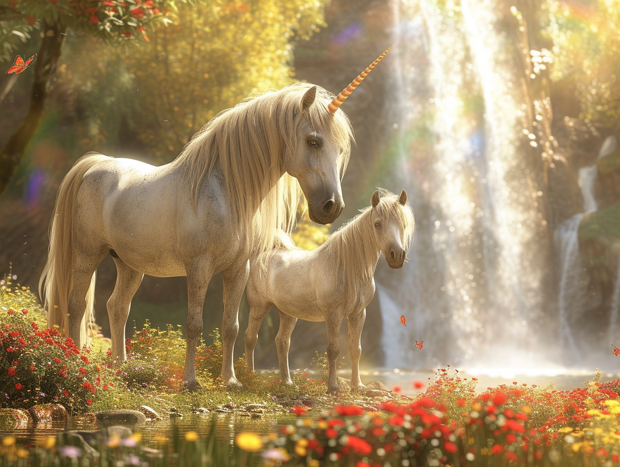 VisionDecor Unicorns Window Curtains Fantasy Magical creatures Drapes ...