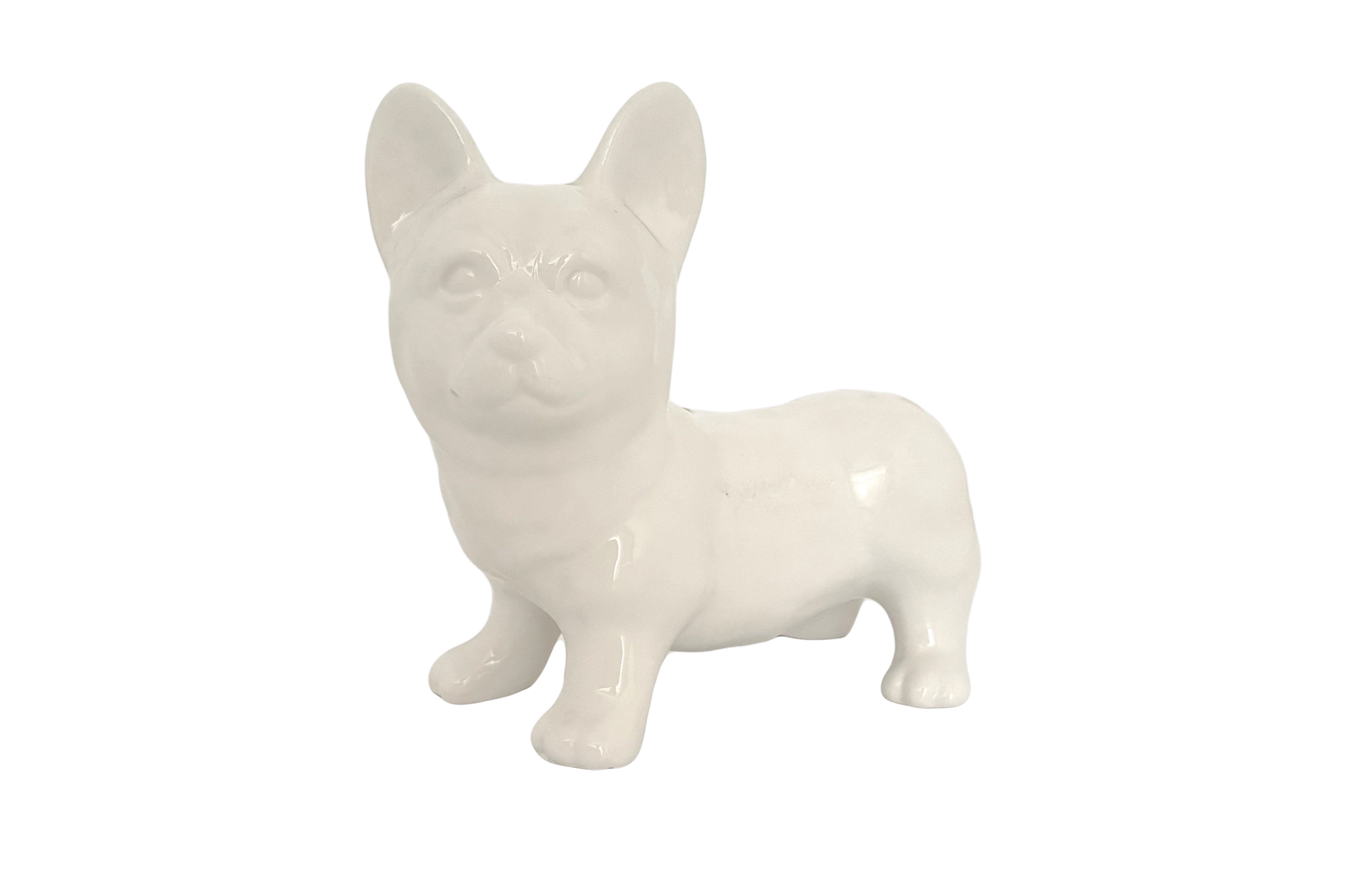 Latitude Run® Ceramic Corgi Dog Figurine Gloss White-7.50"H | Wayfair