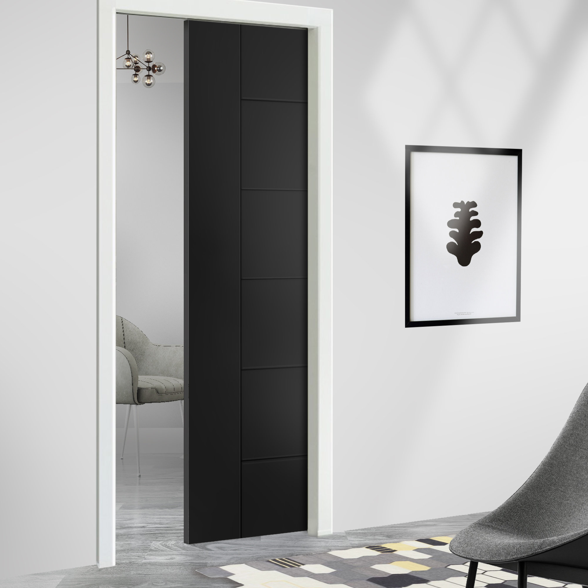 Calhome Panelled Manufactured Wood Sliding Closet Door & Reviews ...
