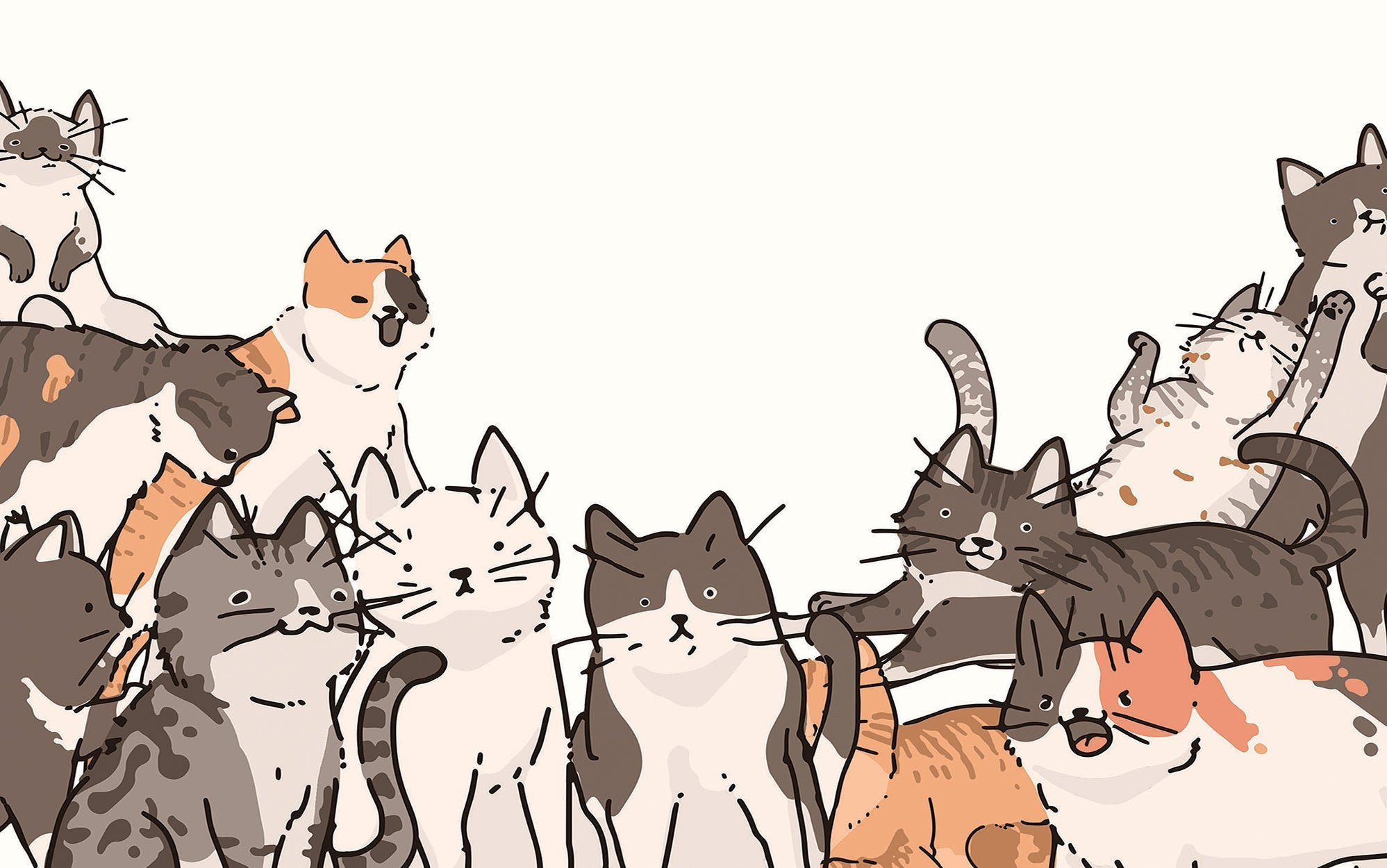 Red Barrel Studio Premium Peel & Stick Wall Mural - Cat Gathering ...