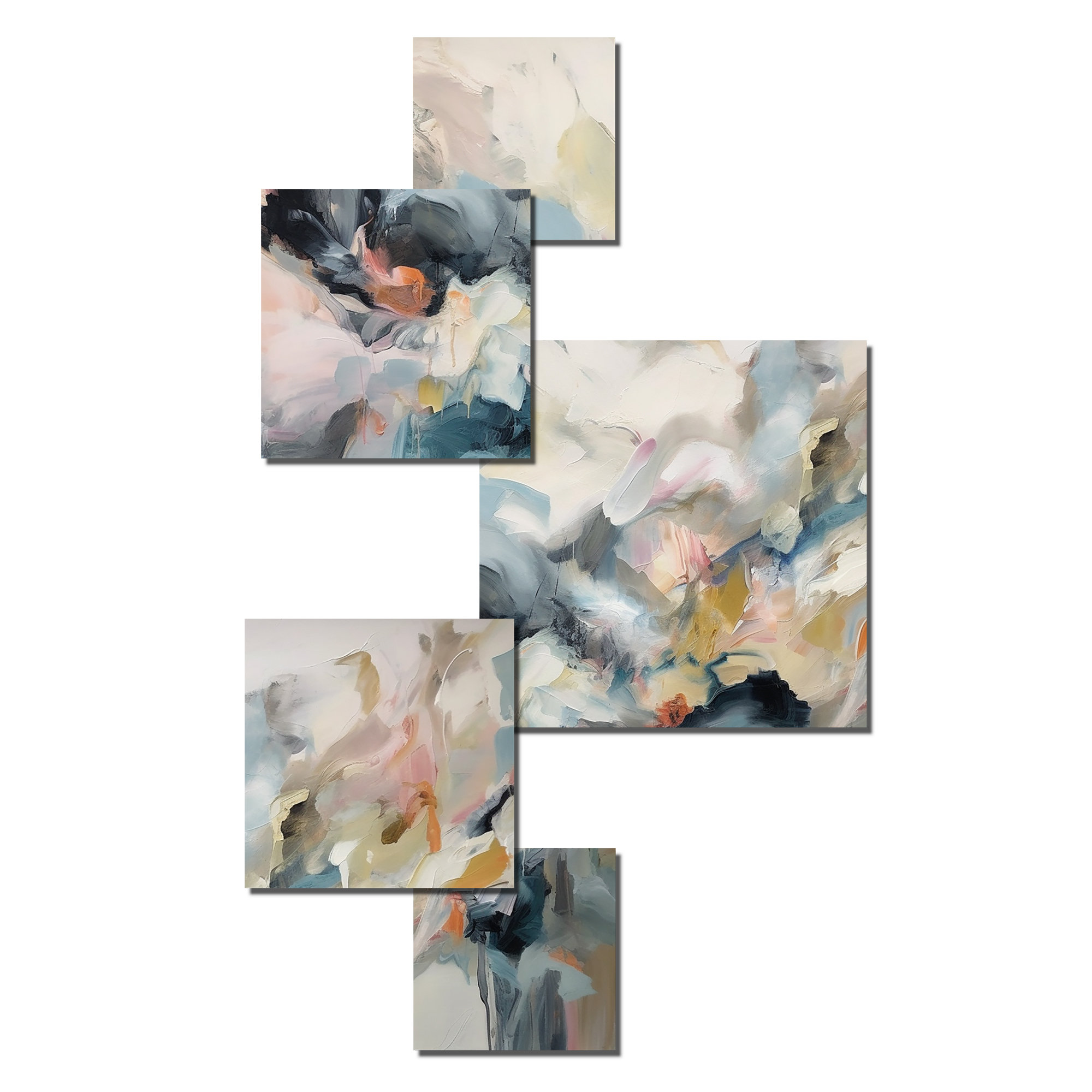 Ivy Bronx Grey And Blue Vivid Waves Fuild I - Abstract Square Wall Art ...