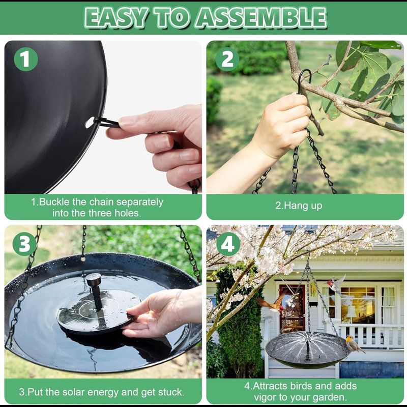 Arlmont & Co. Tambra Aluminum Hanging Birdbath | Wayfair