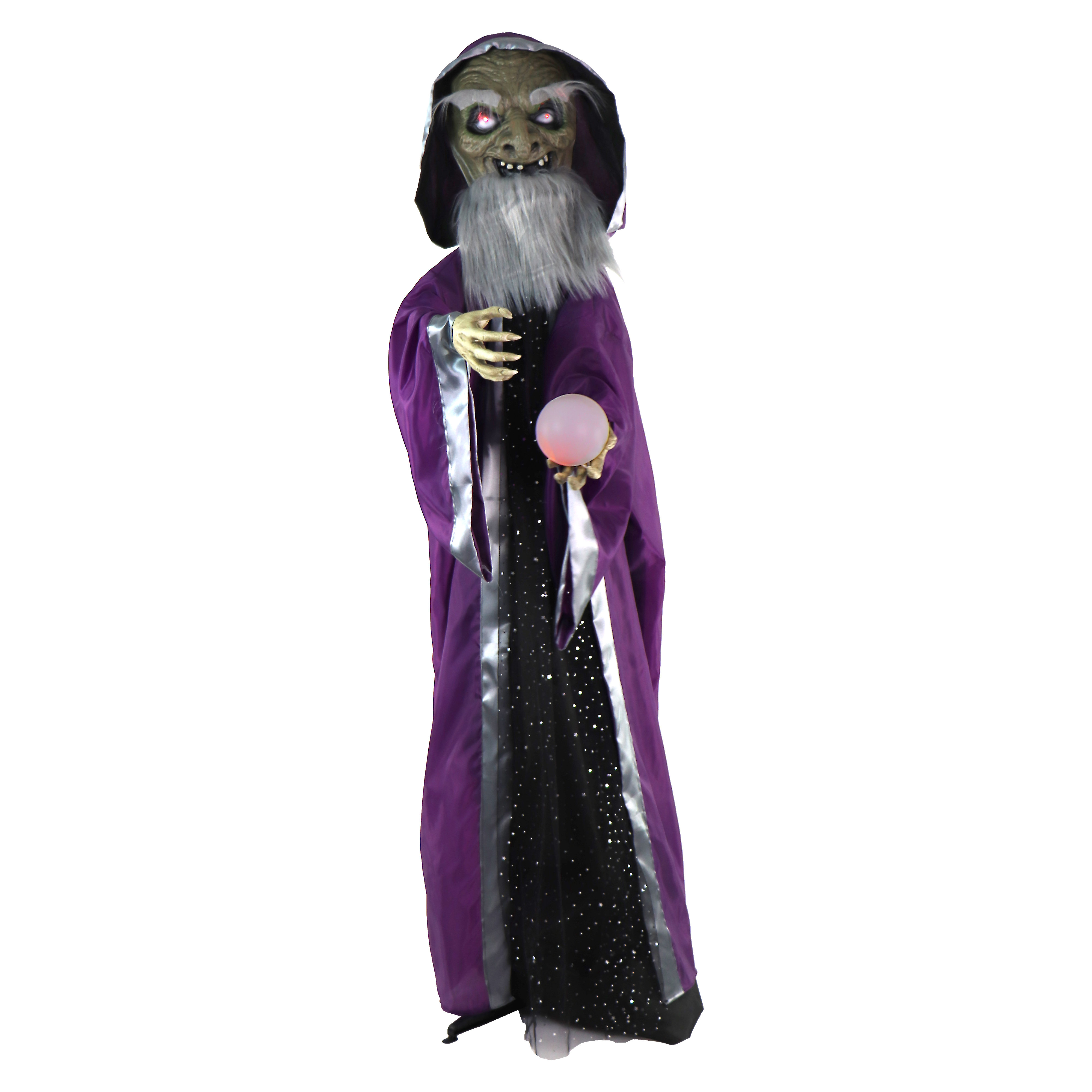 Haunted Hill Farm 75 In. Talking Wizard Halloween Animatronic with ...