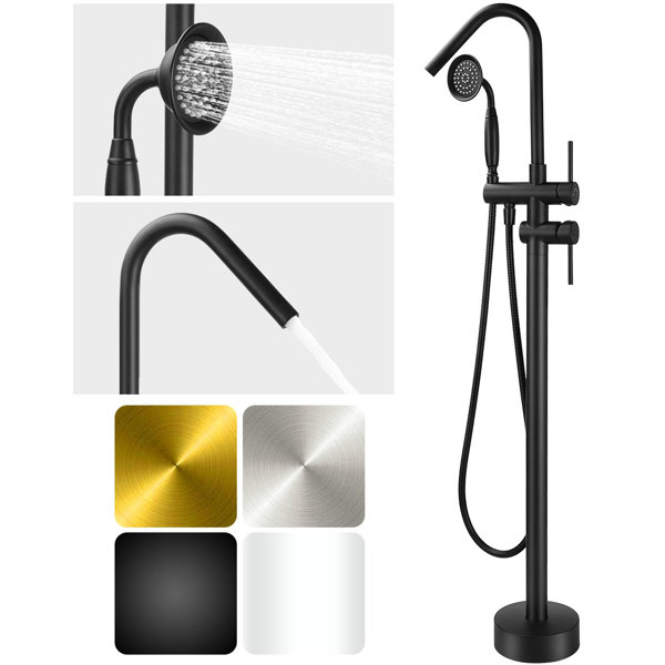 FODORL Freestanding Tub Faucet - High Flow, Floor Mount, Swivel ...
