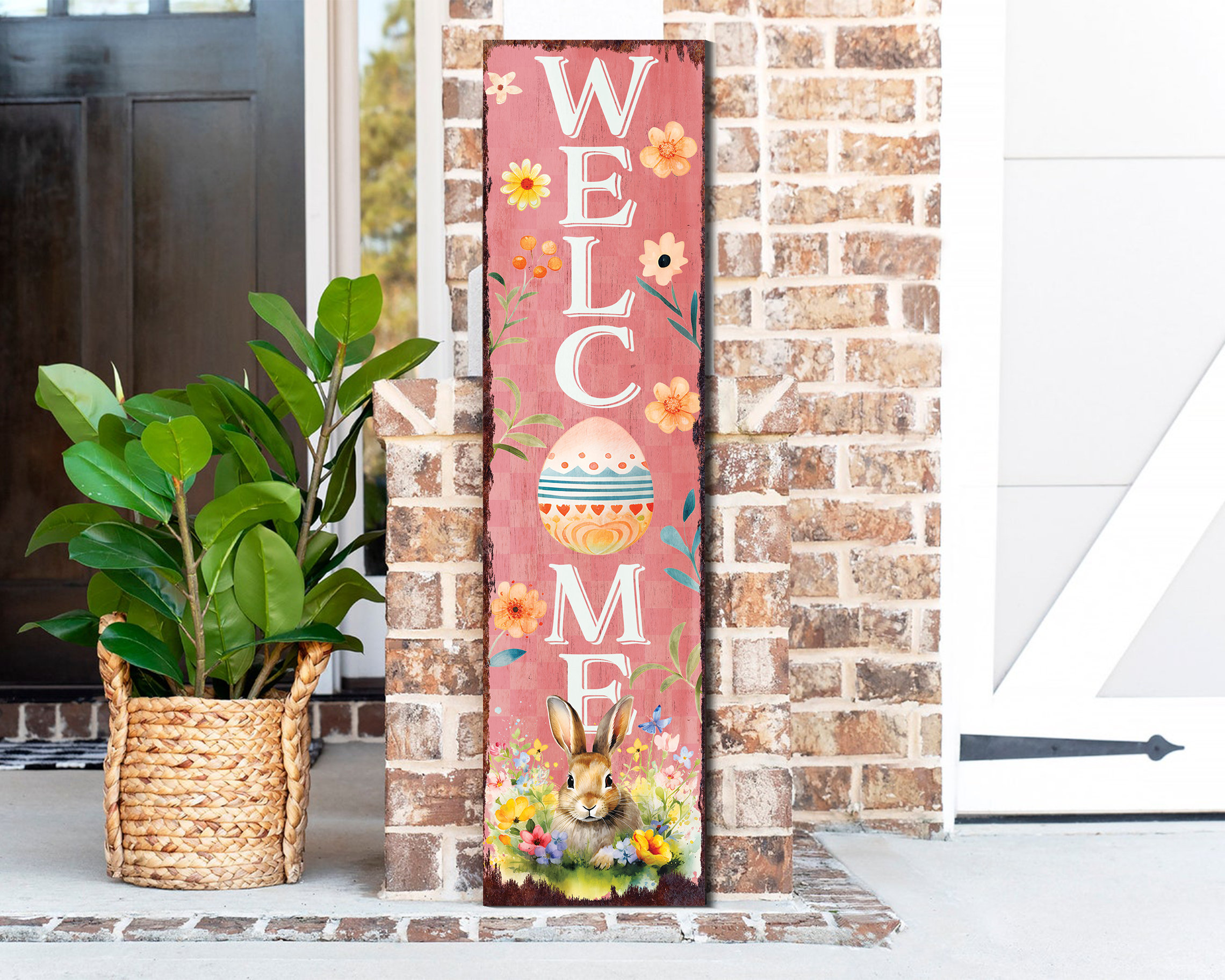 One Allium Way Rustic Modern Farmhouse Welcome Sign, Easter Décor for ...