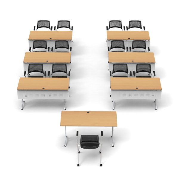 TeamWORK Tables 13 Person Training Meeting Seminar Tables with Modesty ...