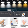 WYZM 12 Pack 6 inch Color Adjustable LED Recessed Downlight with Night ...