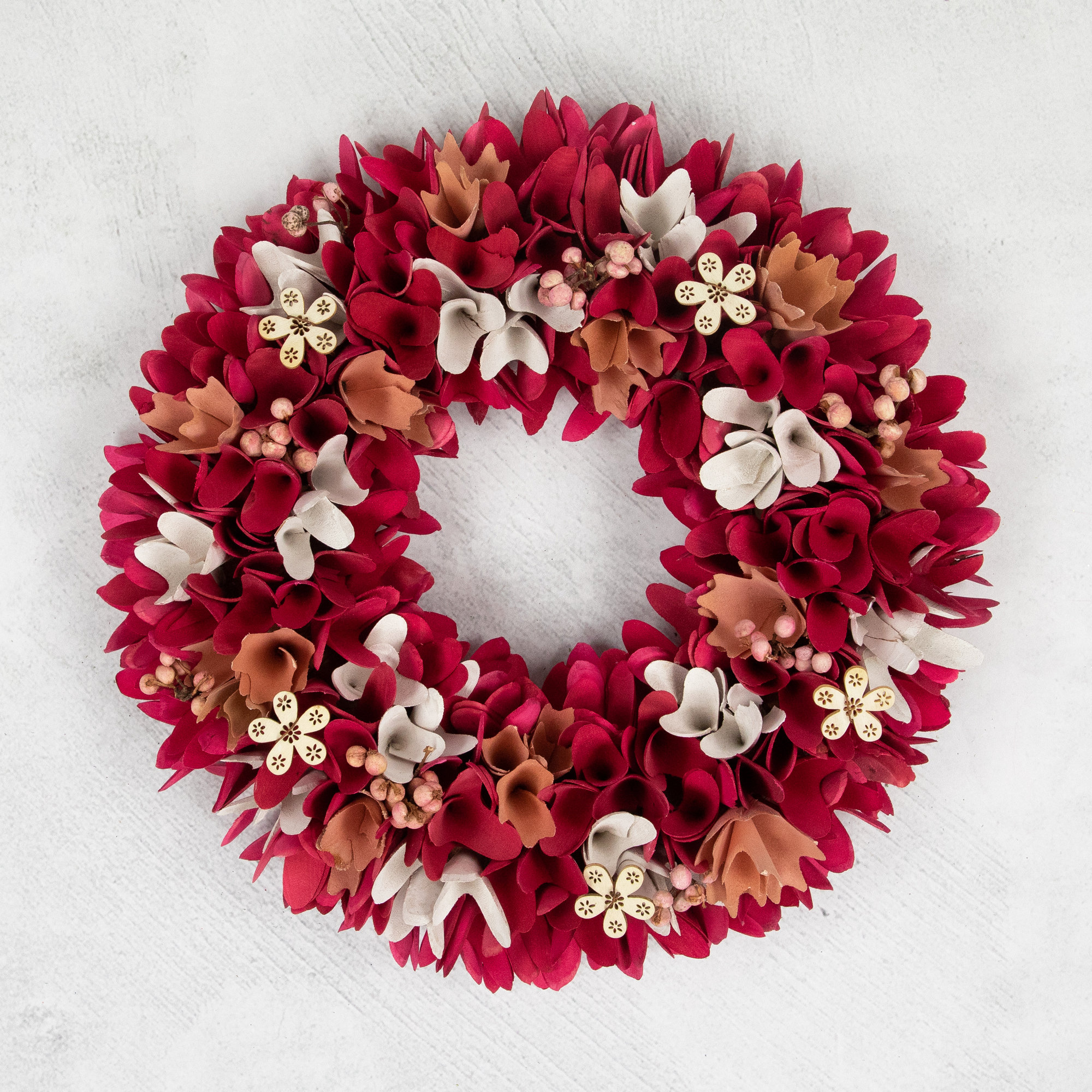Primrue Faux Berry Wood 13'' Wreath | Wayfair