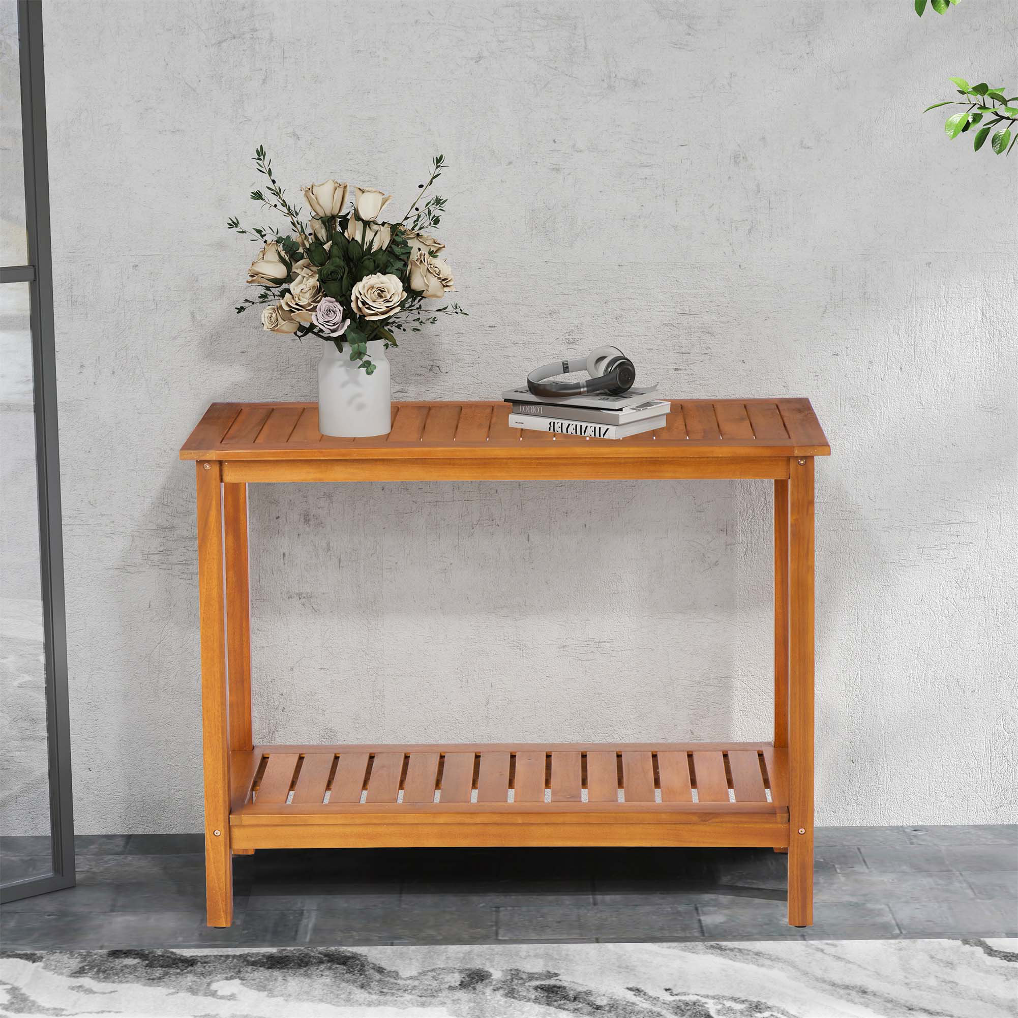 Lark Manor™ Wooden Workstation For Garden Balcony Garage,Acacia Console ...