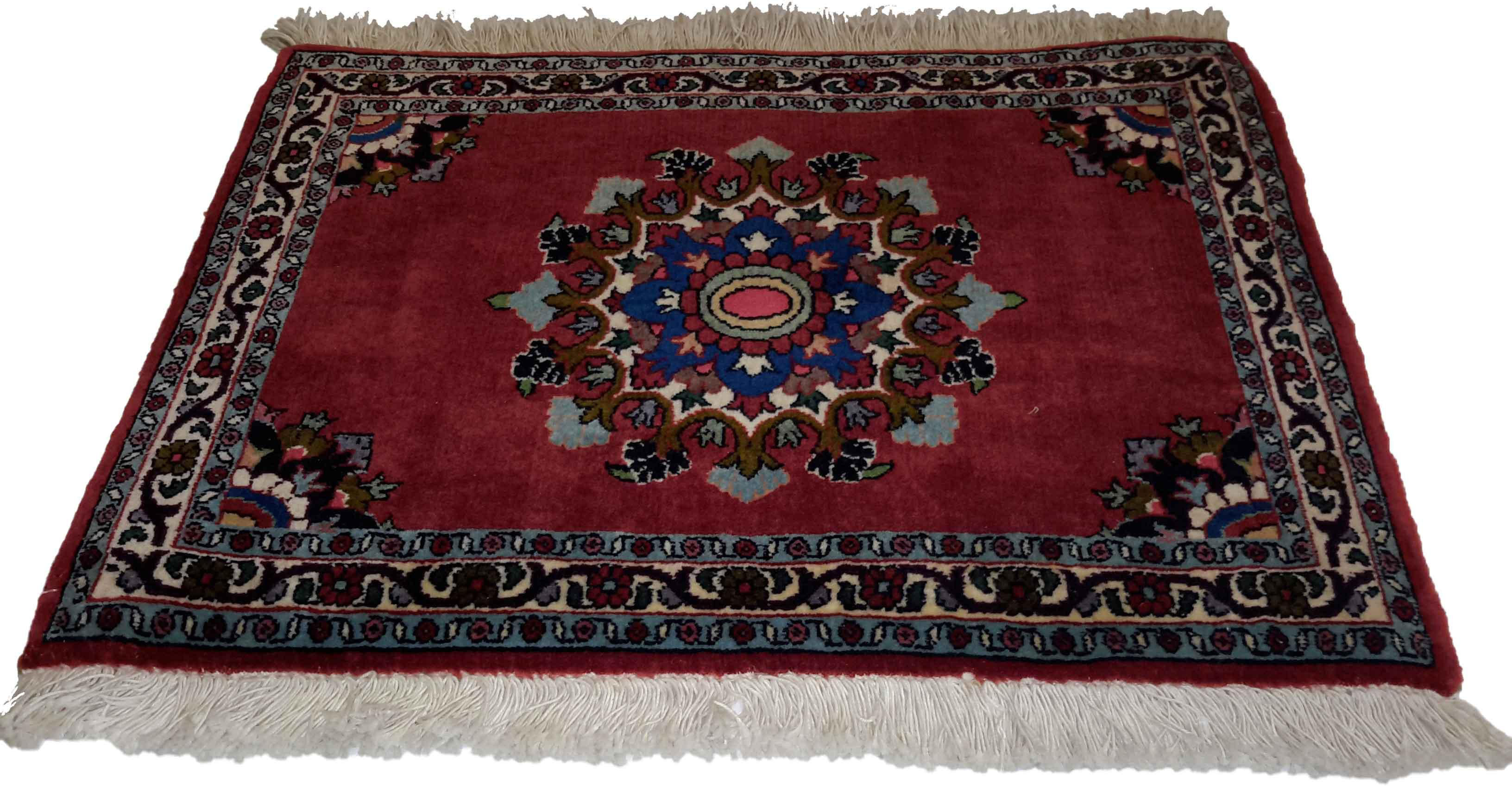 Isabelline Selayah Oriental Handmade Rectangle 1'8" x 2'2" Cotton/Wool ...