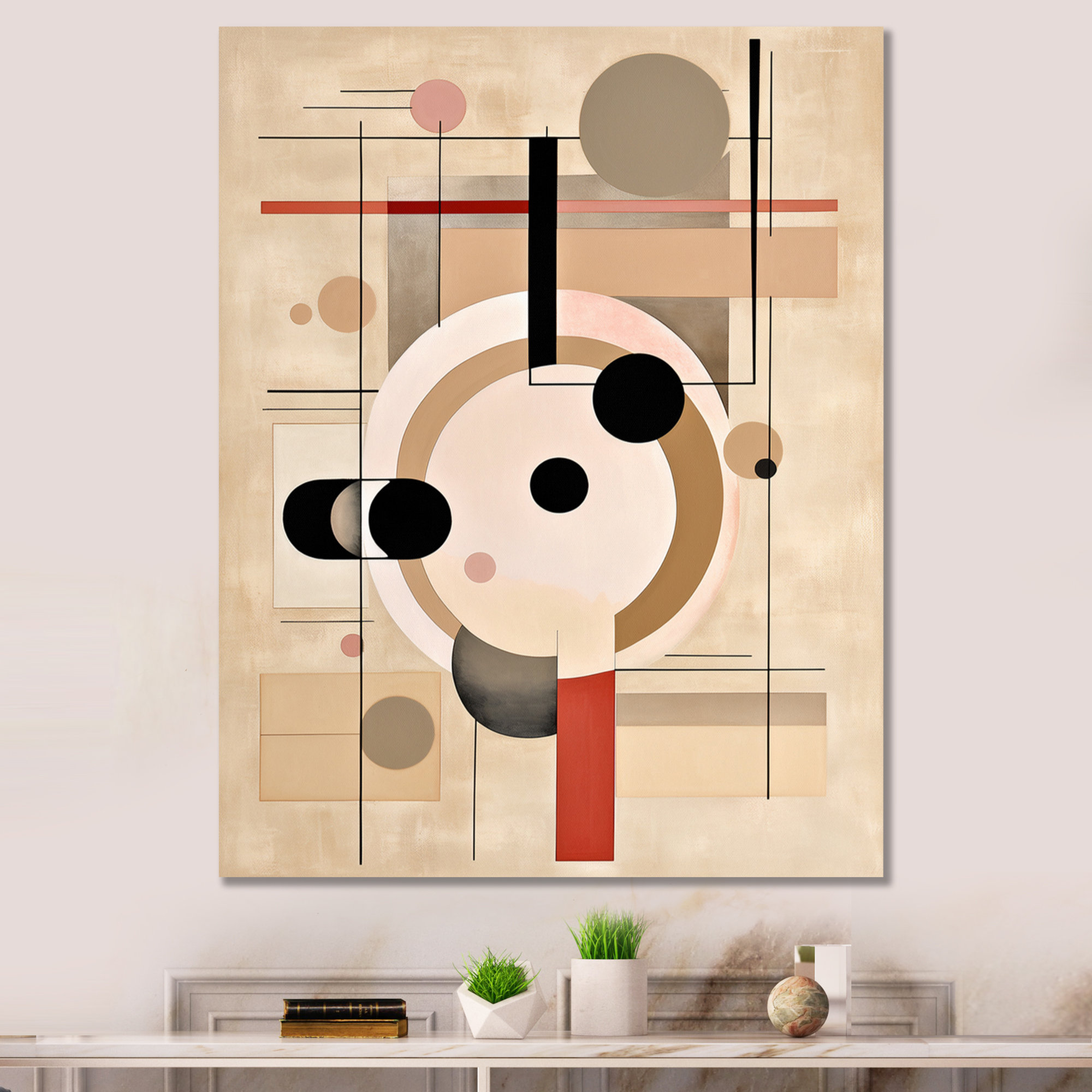 Wrought Studio™ Beige Geometry In Motion IV - Abstract Shapes Wall ...