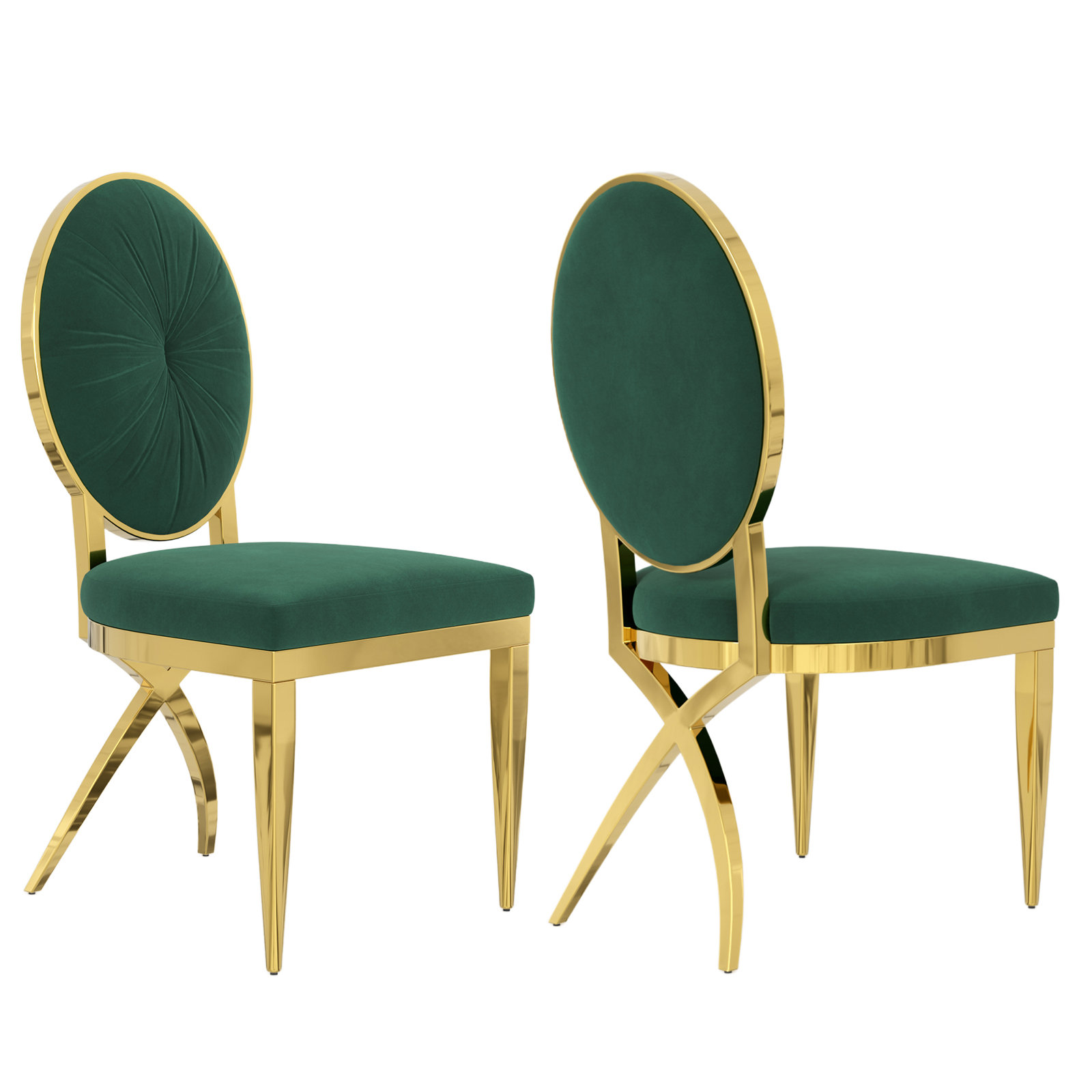 Everly Quinn Carrabelle Velvet Side Chair Dining Chair | Wayfair