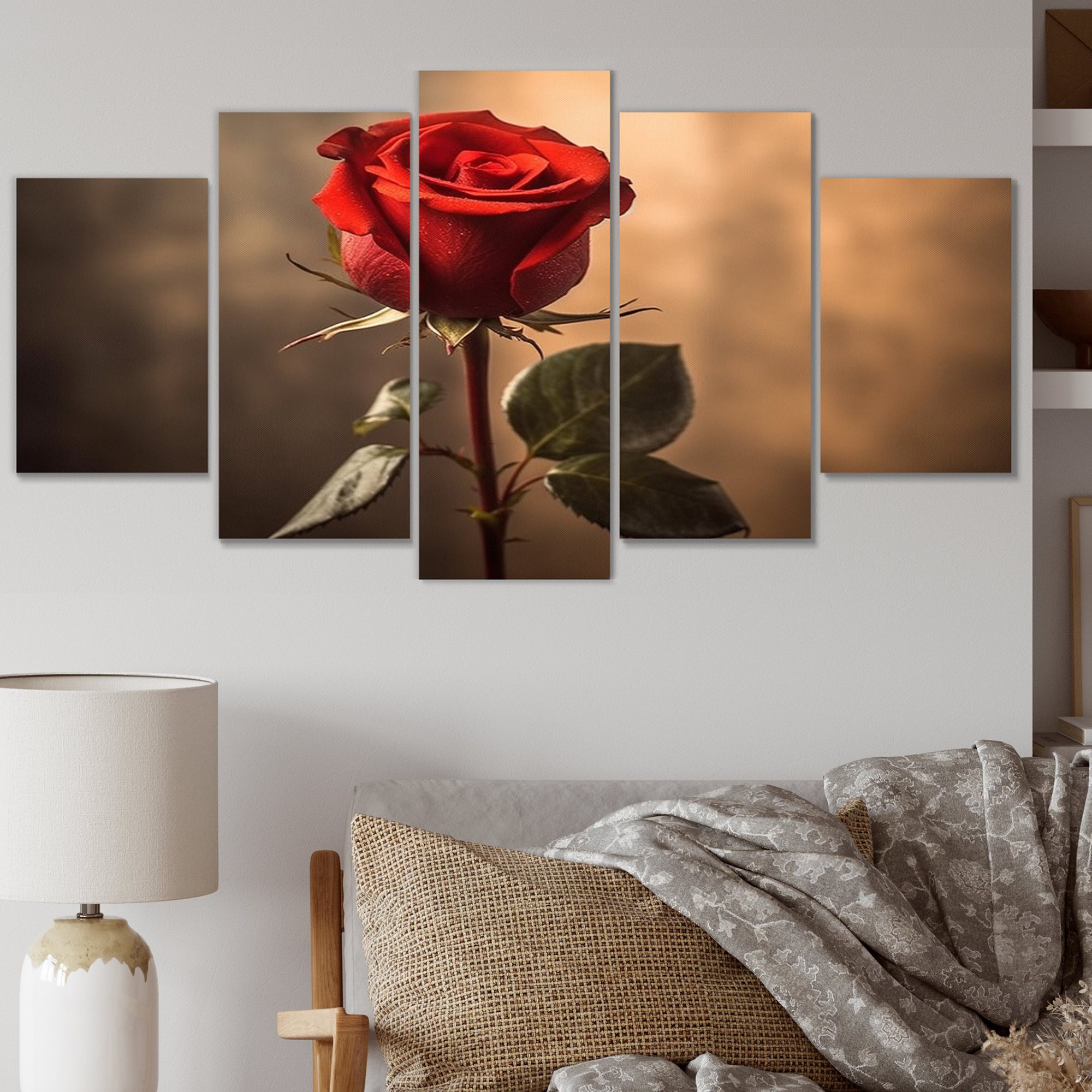 Ebern Designs Vintage Rose Reverie - Floral Wall Art Living Room - 5 ...
