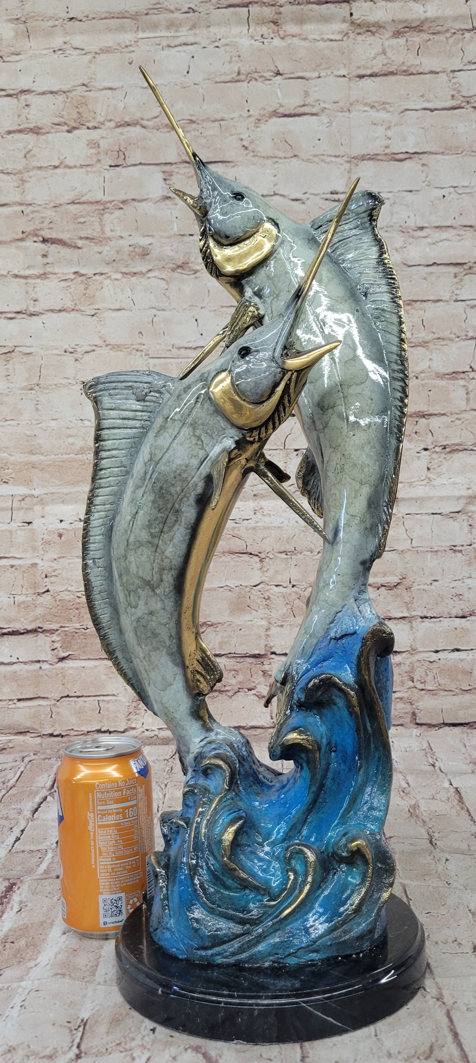 Rosecliff Heights Marlin Sailfish Swordfish Colorful Bronze Statue ...